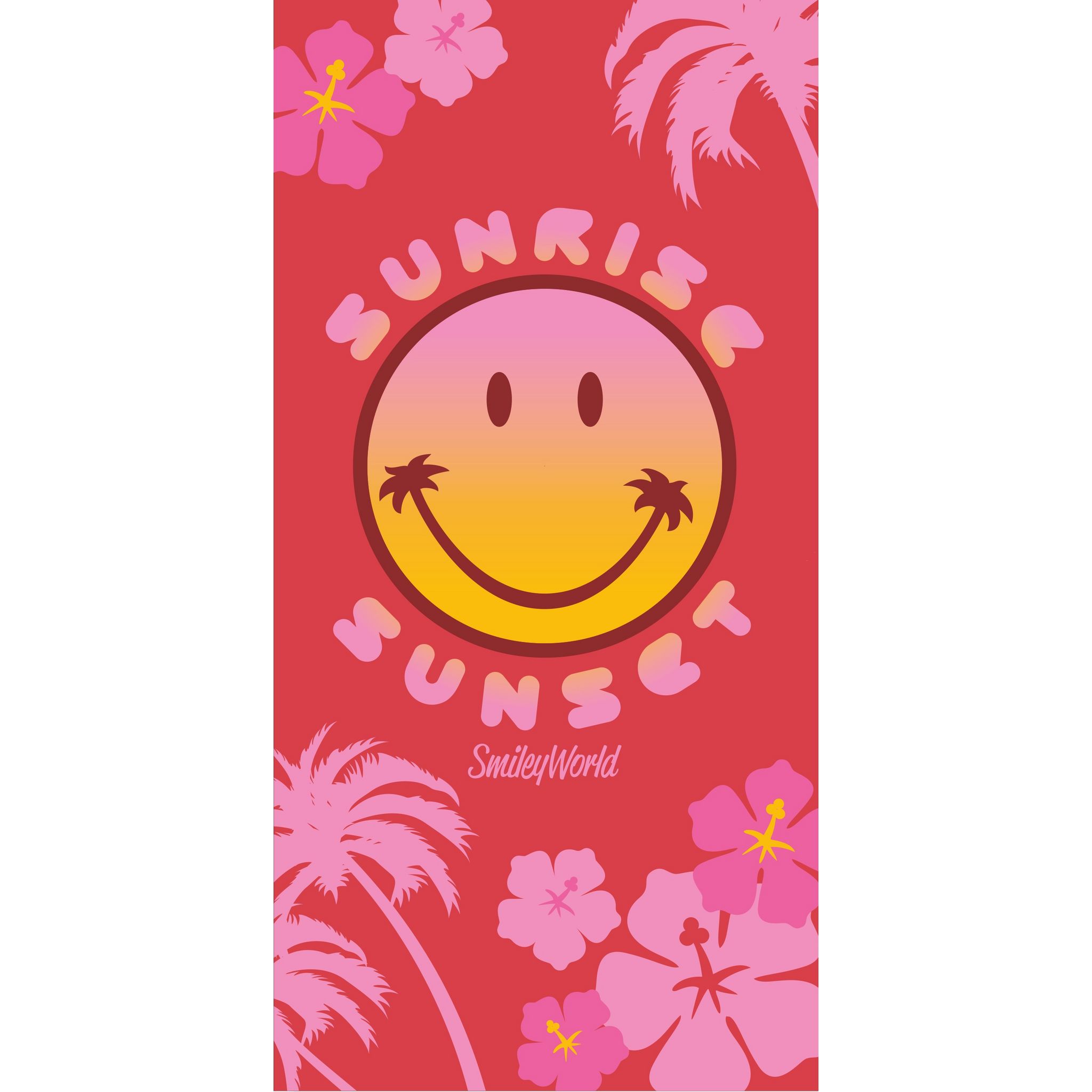 Smiley Maxi drap de bain coton SMILEY HAWAI pas cher - Auchan.fr