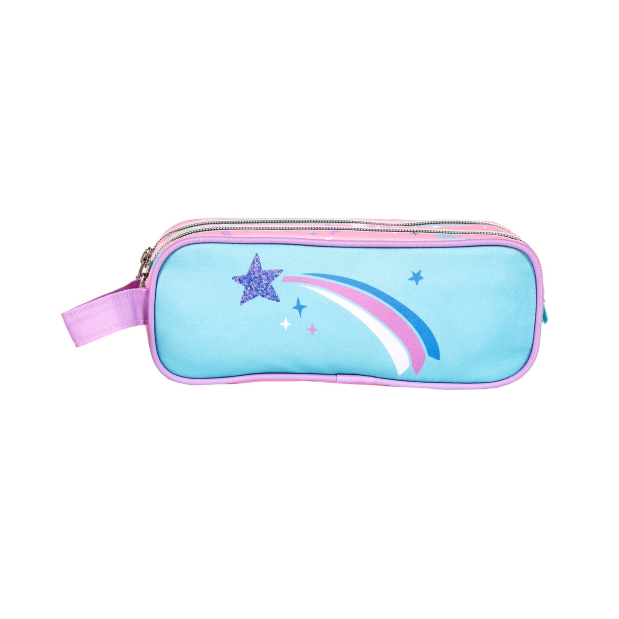 AUCHAN Trousse 2 compartiments bleue et rose étoile filante pas cher ...