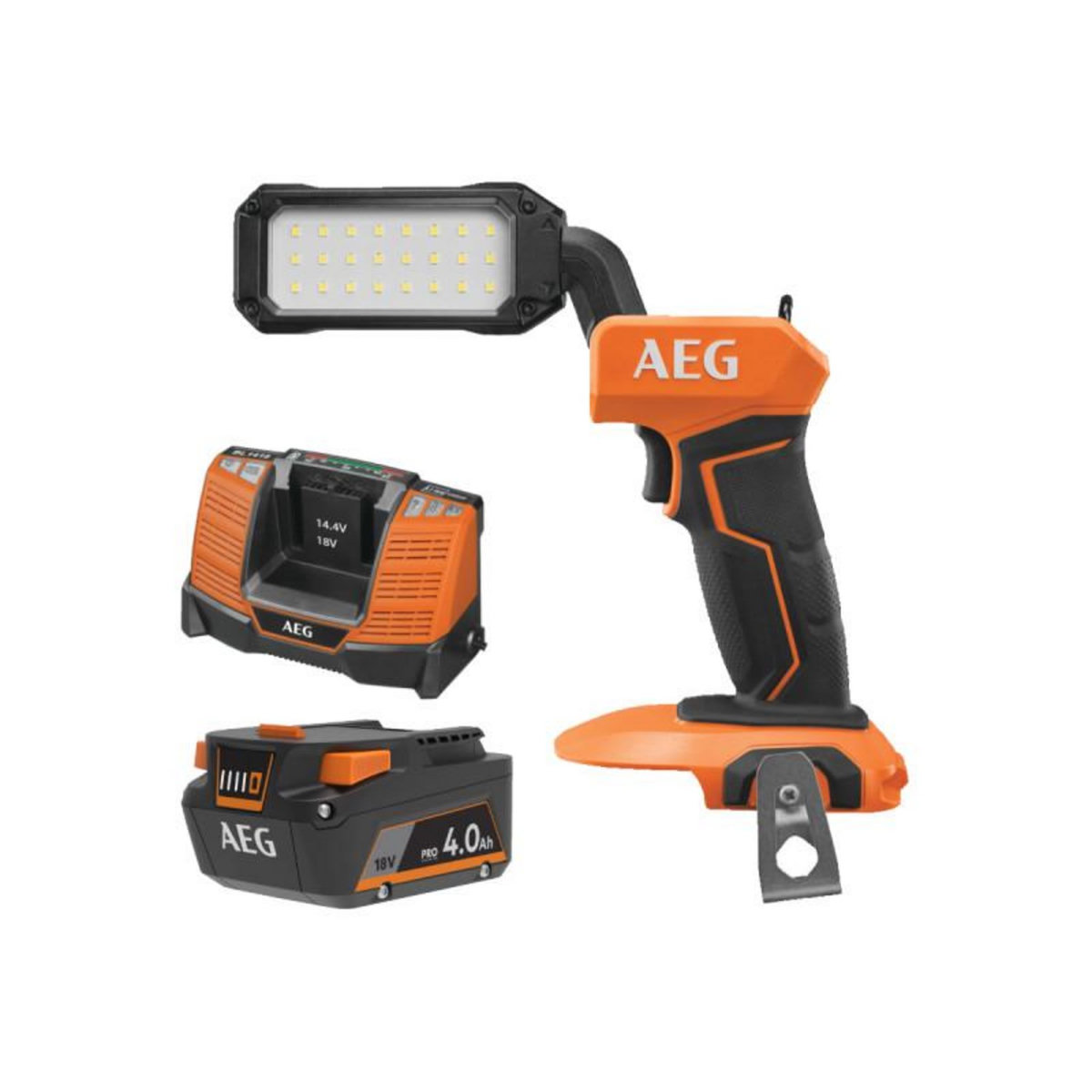 AEG Pack AEG 18V - Lampe torche LED pivotante 800 lumens - Batterie 4.0 ...
