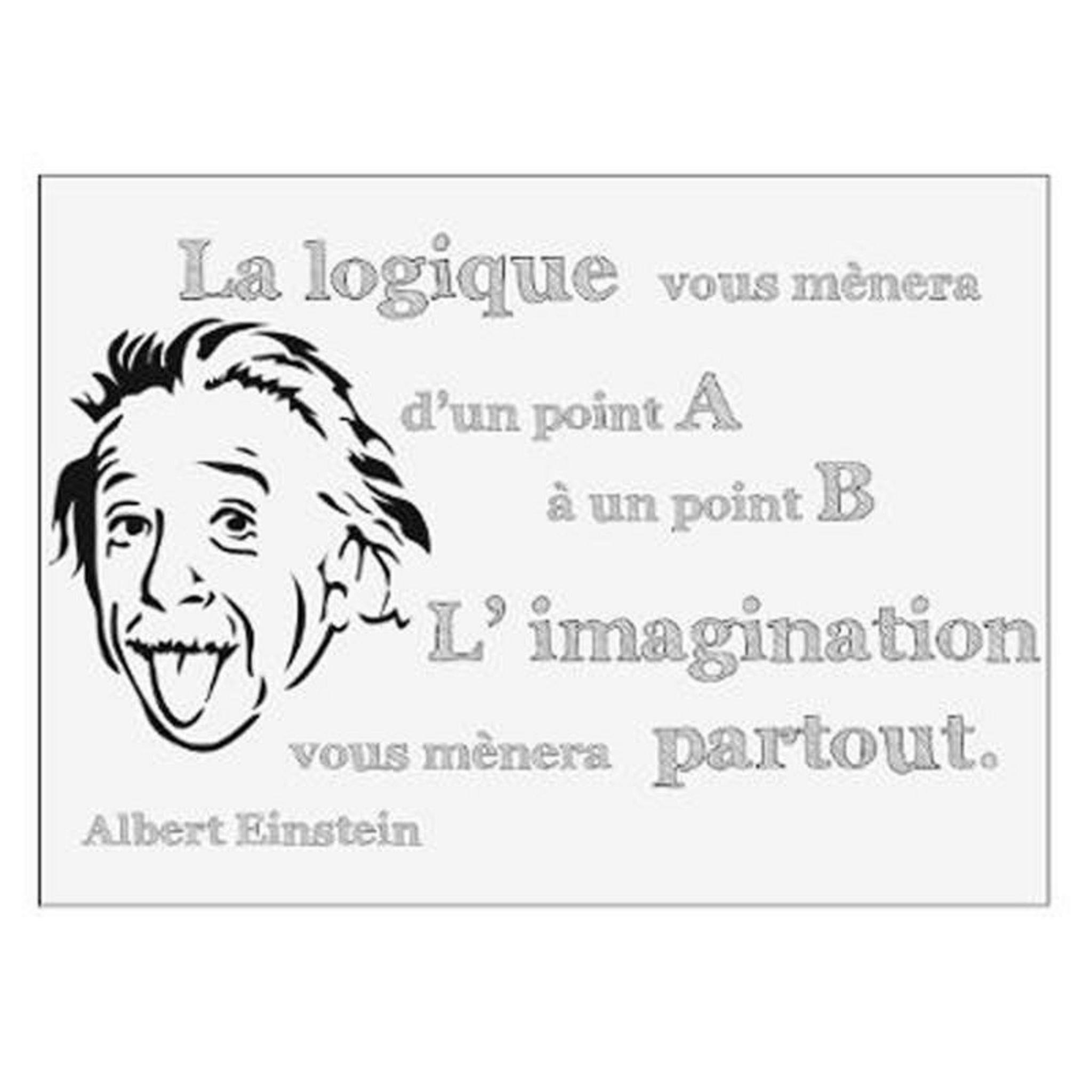 ATMOSPHERA Sticker Mural Citation Einstein 50x70cm Noir & Blanc pas ...