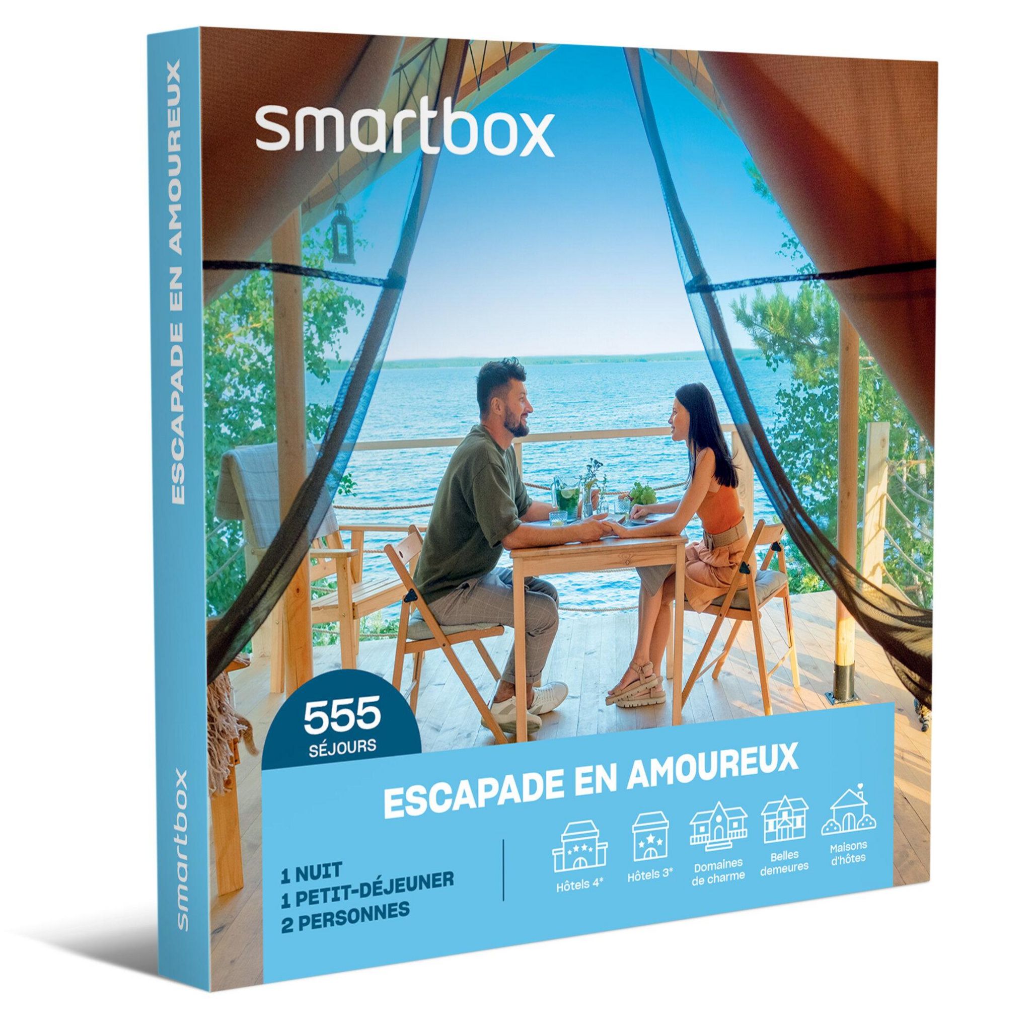 Smartbox Escapade en amoureux - Coffret Cadeau Séjour pas cher - Auchan.fr