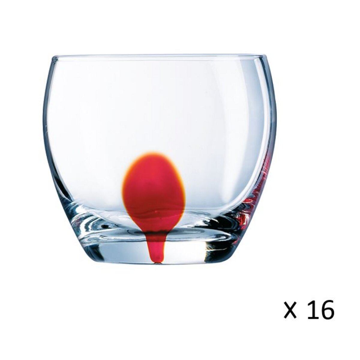 LUMINARC Lot de 16 verres à eau 31 cl DRIP ROUGE pas cher - Auchan.fr
