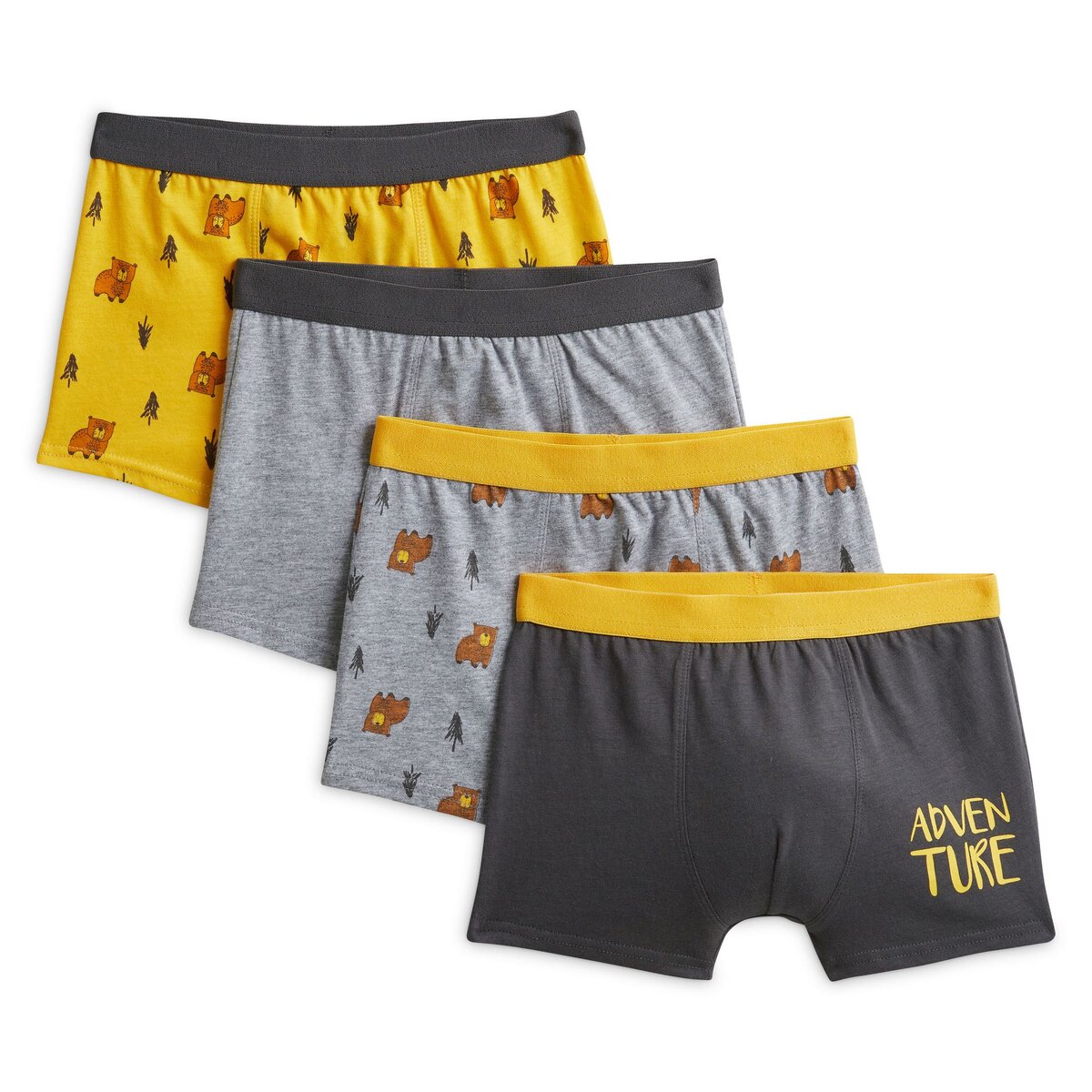 INEXTENSO Lot de 4 boxers ours garçon pas cher - Auchan.fr