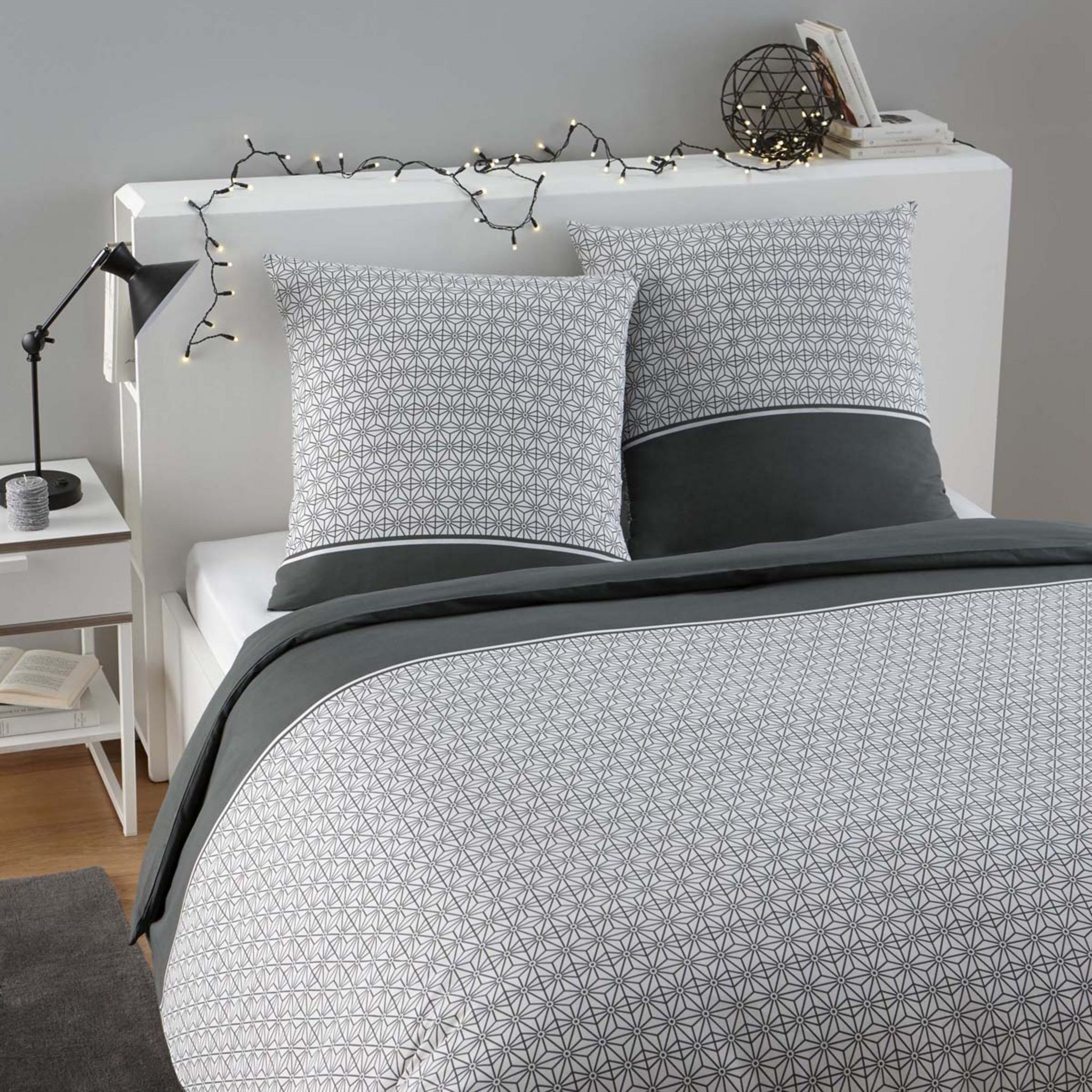 Parure housse de couette polycoton MAISY pas cher - Auchan.fr