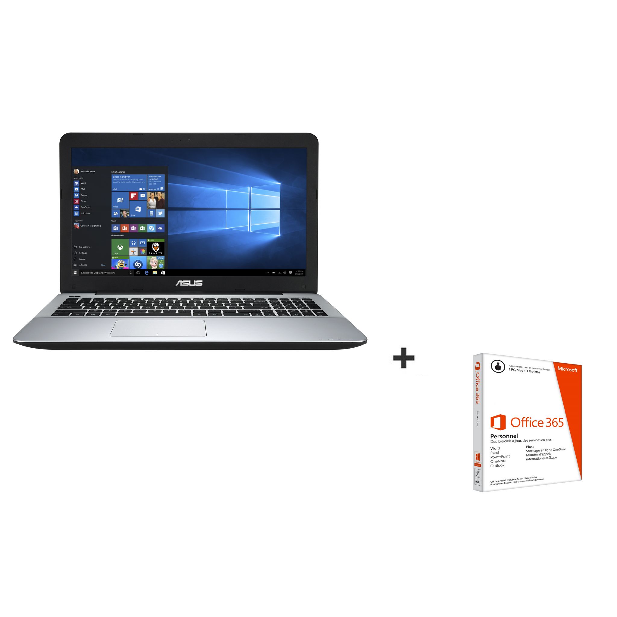 ASUS Ordinateur portable - R511LJ-XX906T - Noir + Logiciel Office 365 ...