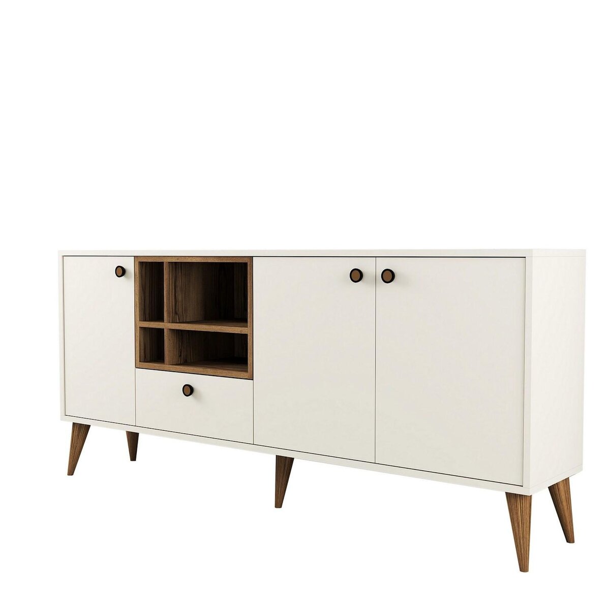 Habitat et Jardin Console en bois Napoli - 35 x 180 x 81 cm - Crème pas ...