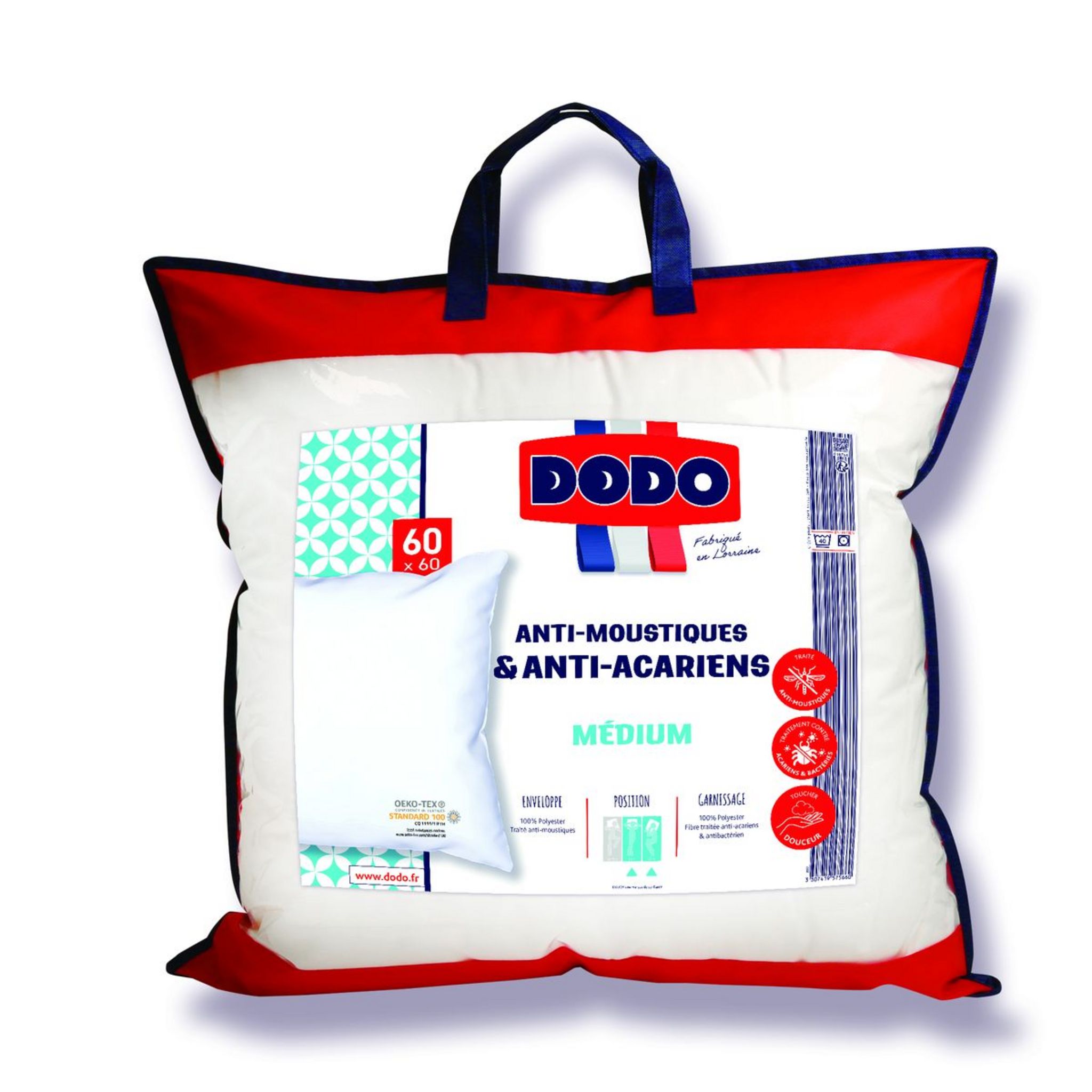DODO Oreiller Médium Anti-Moustiques & Anti-Acariens pas cher - Auchan.fr