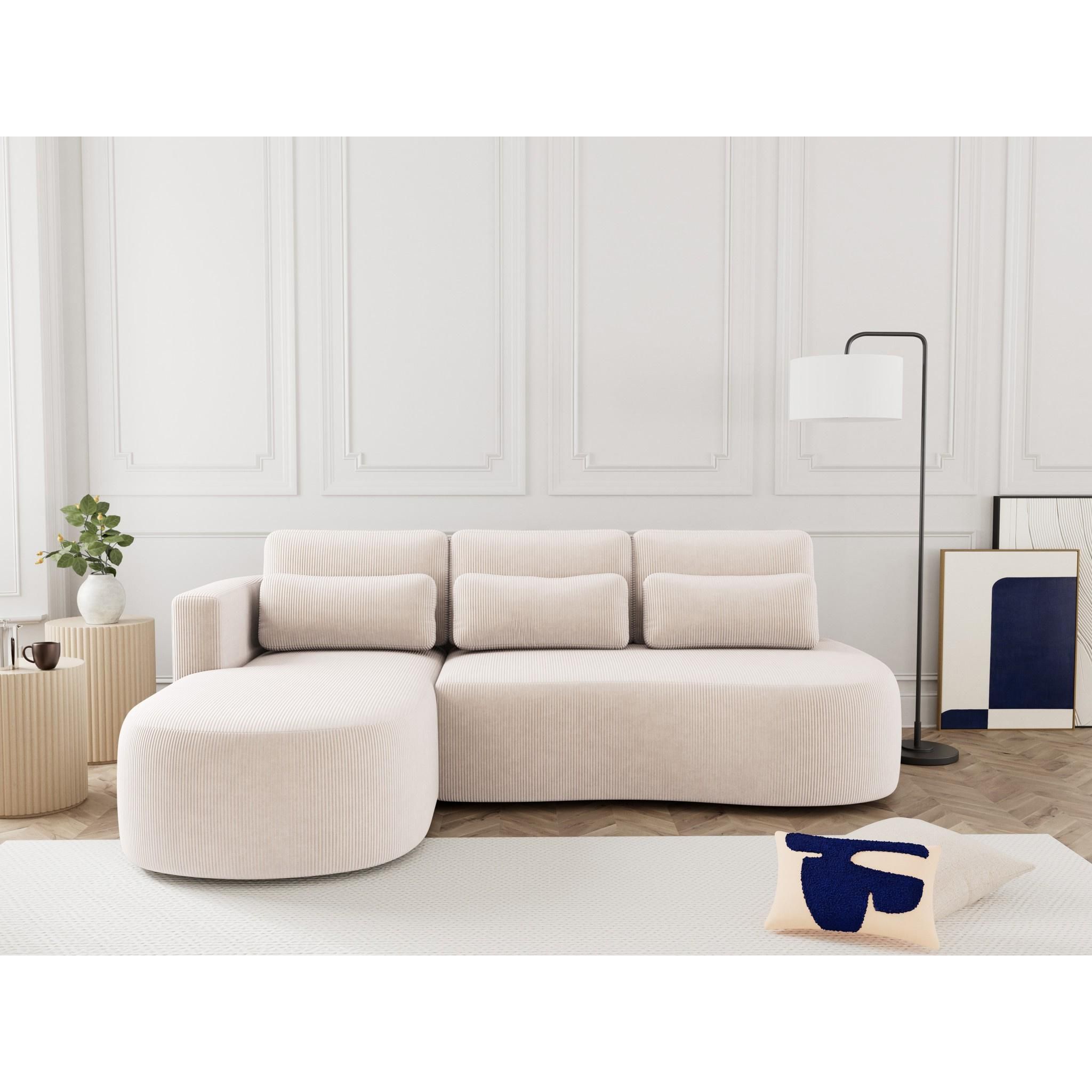 LISA DESIGN Mahina - canapé d'angle gauche 4 places convertible avec ...