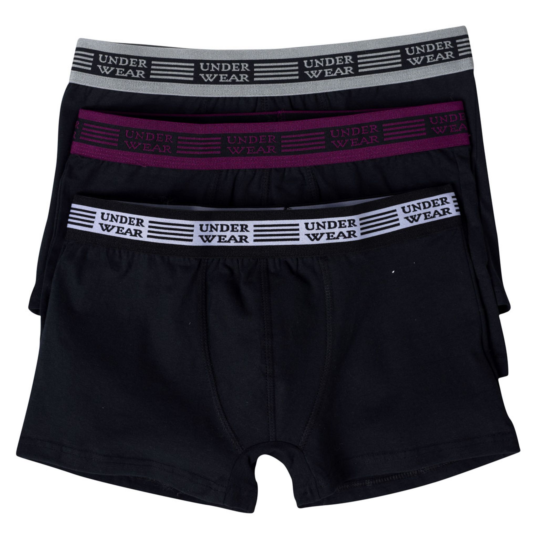 IN EXTENSO Lot de 3 boxers unis pas cher - Auchan.fr