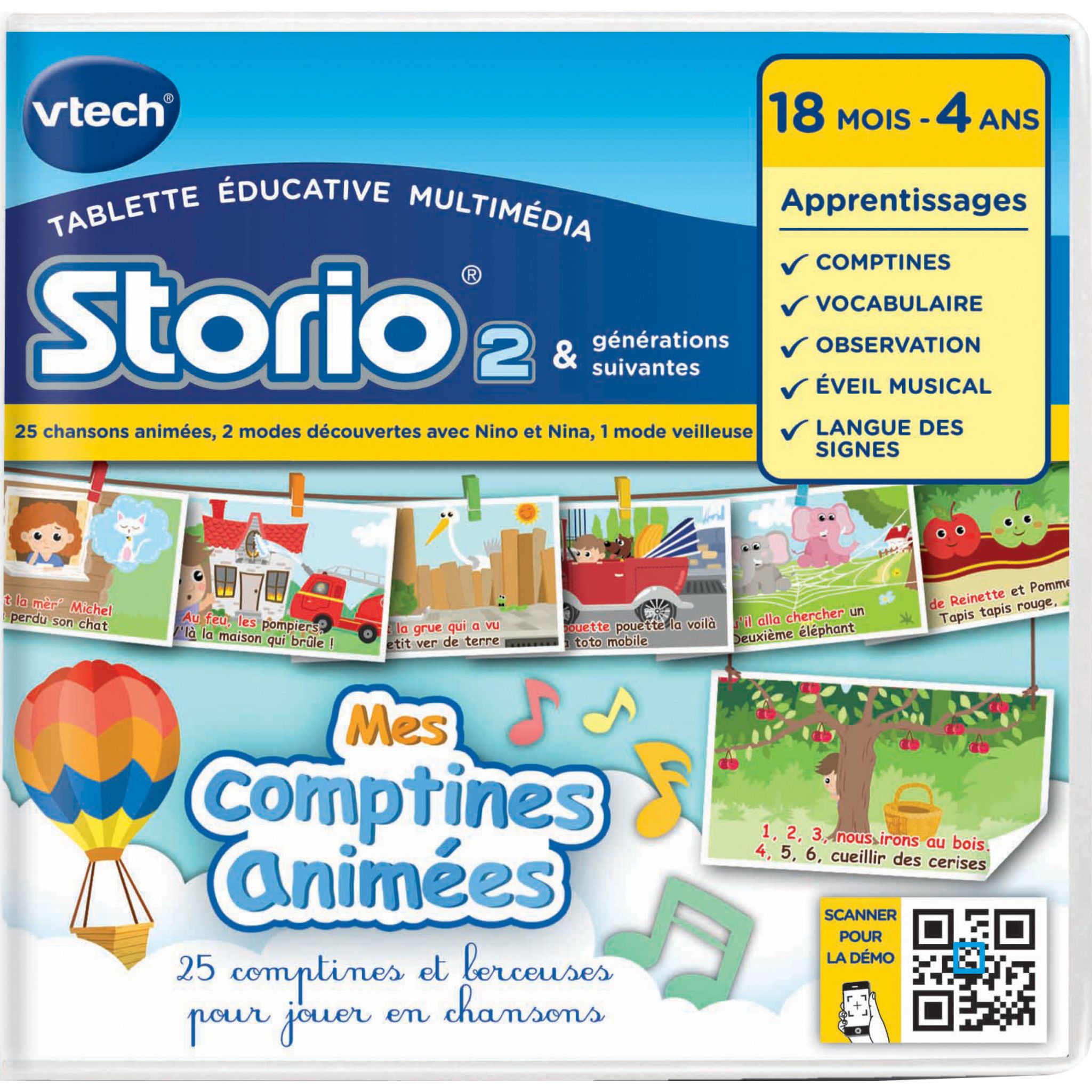 VTECH Jeu Storio mes Comptines animées avec Nino & Nina pas cher ...
