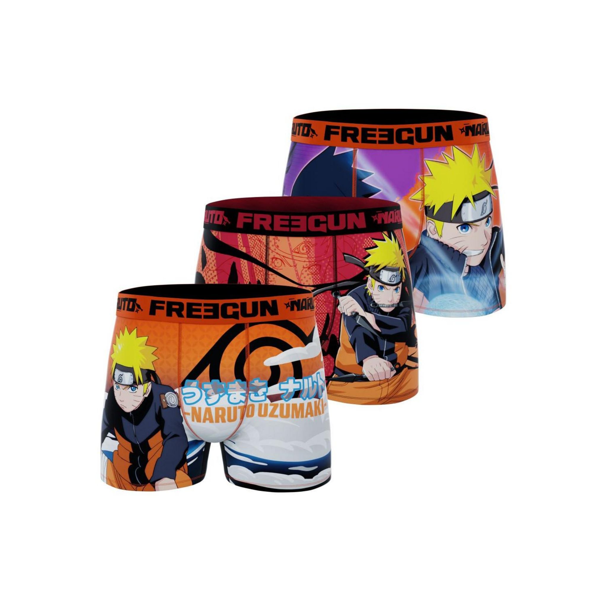 FREEGUN Lot de 3 boxers homme Naruto Shippuden pas cher - Auchan.fr