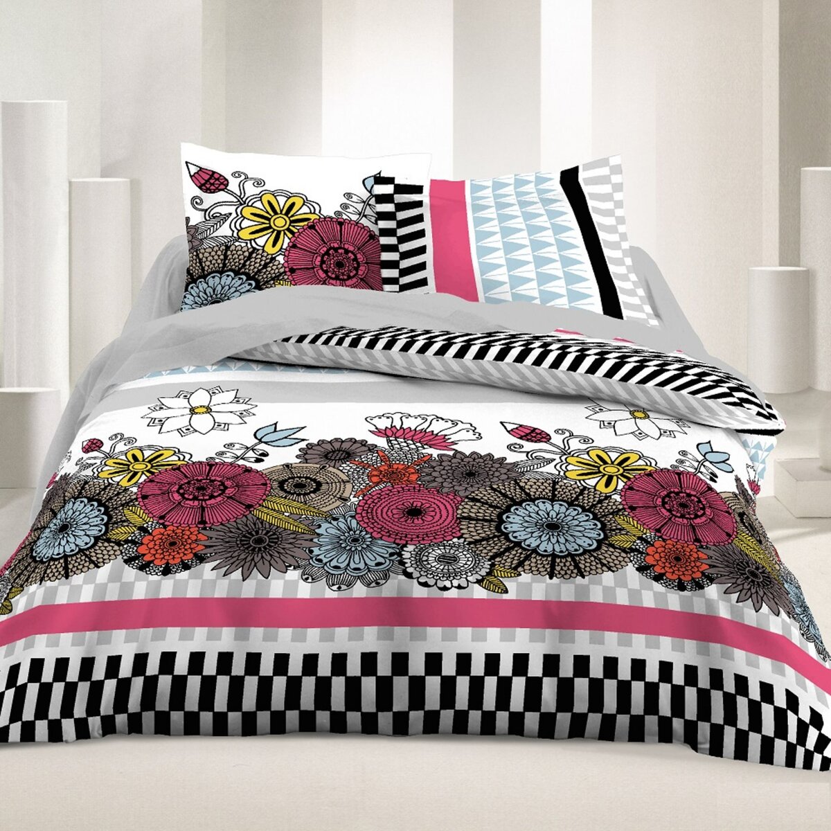 Maison & marques Parure de drap 2 places king coton 42 Fils - Egual pas ... Maison & marques Parure de drap 2 places king coton 42 Fils - Egual pas ...