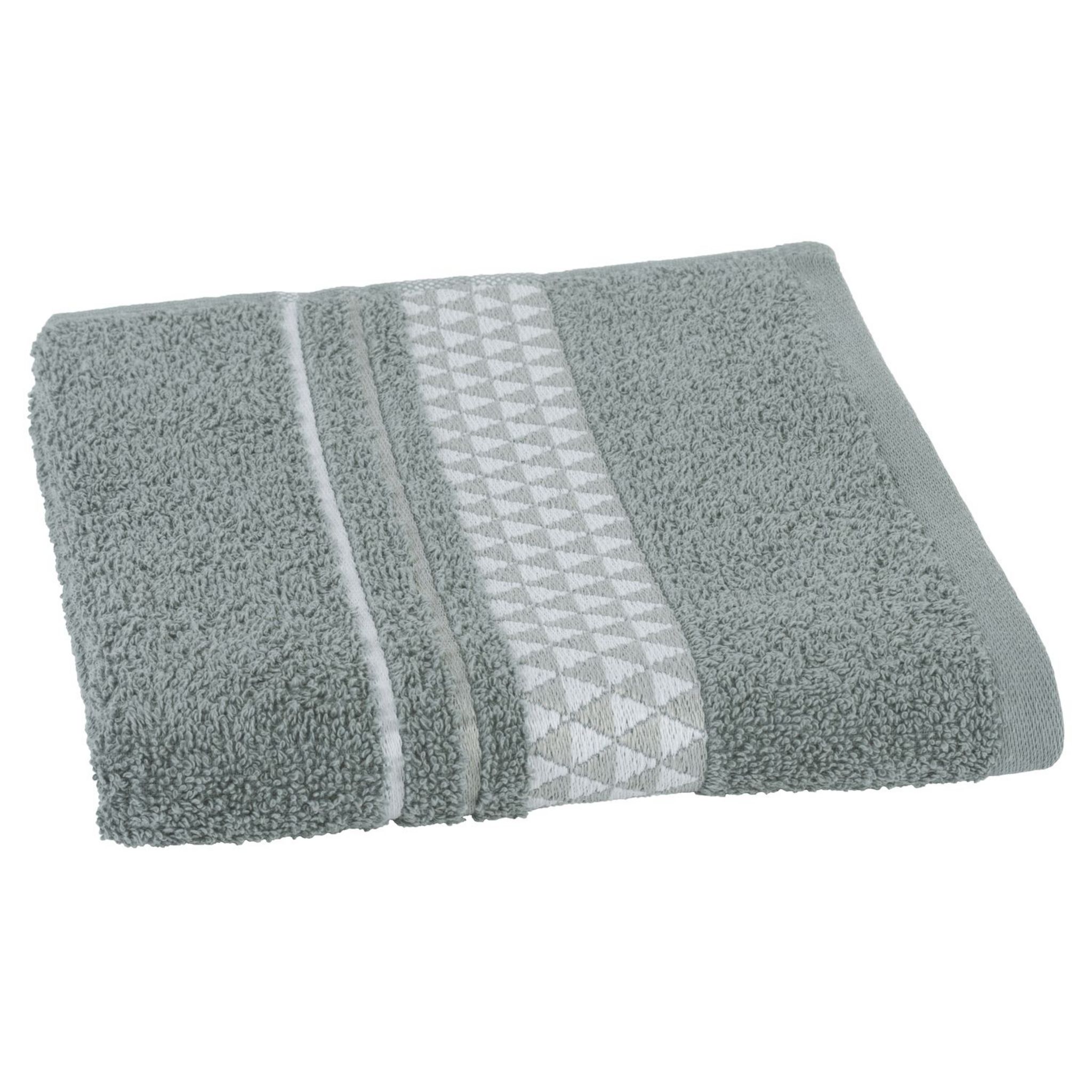Serviette de toilette en coton 450 gr/m2 liteau motifs triangles URBAN ...