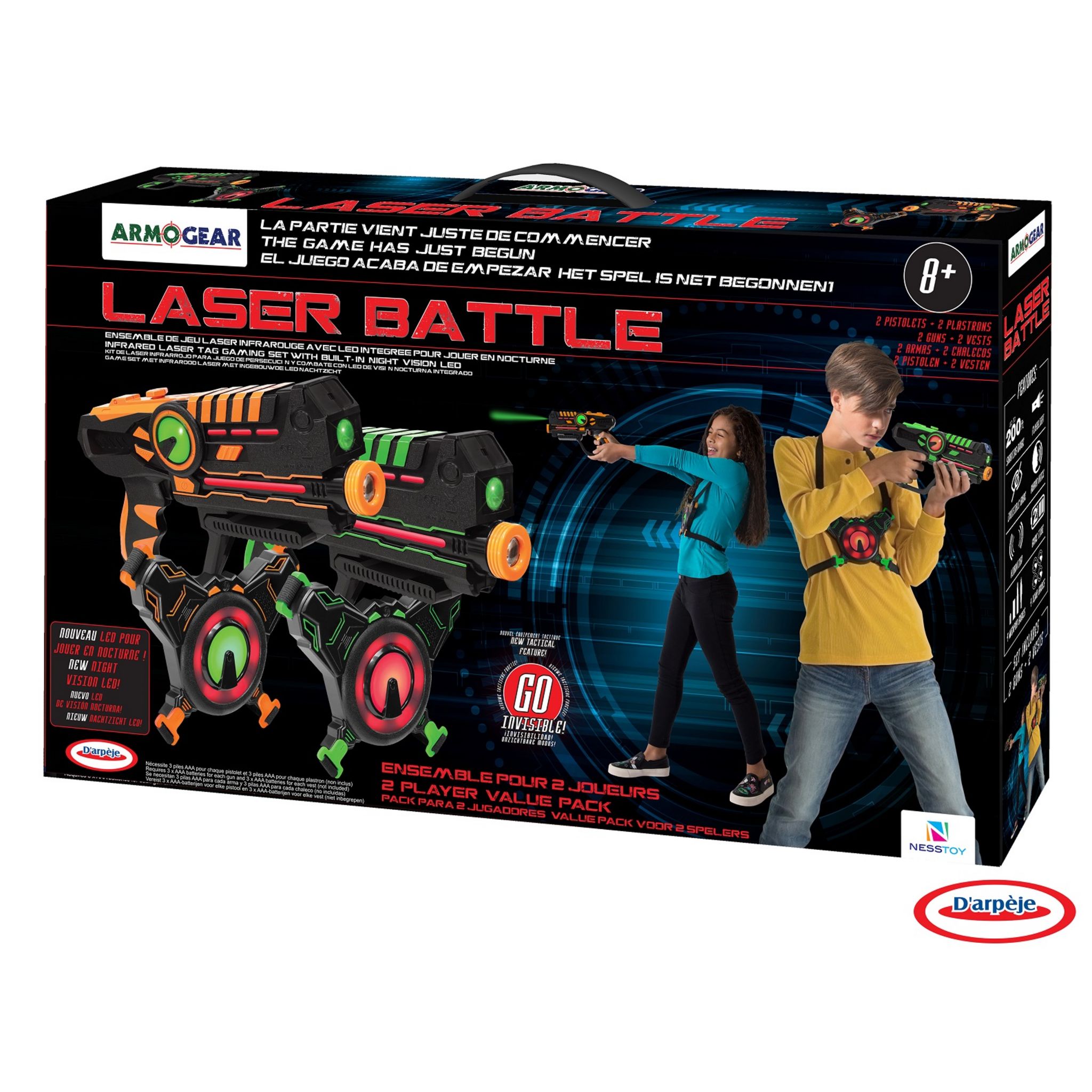 Laser Battle Set 2 joueurs équipe vert/orange - Laser Battle pas cher ...