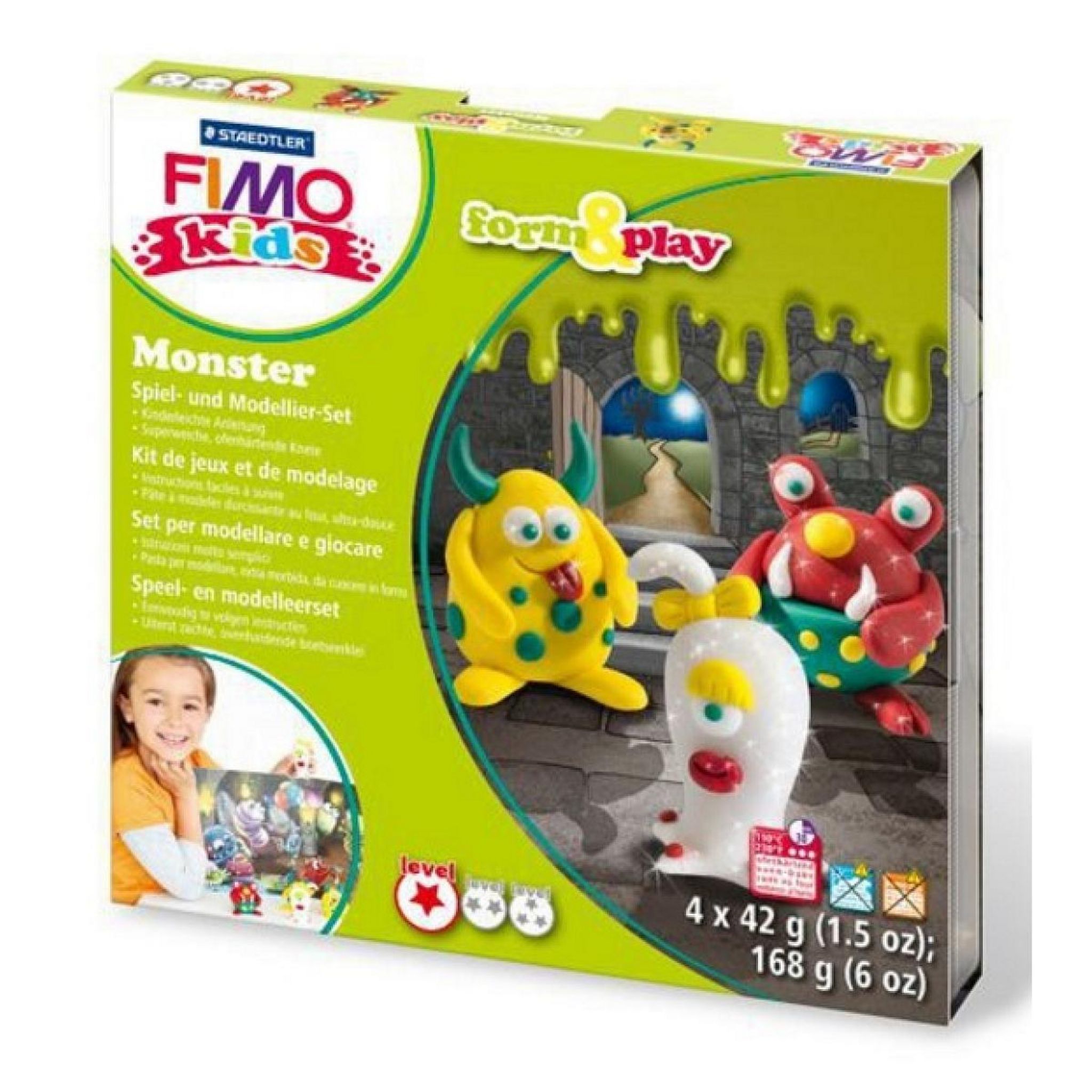 Fimo KIDS Form and Play Monster pas cher - Auchan.fr