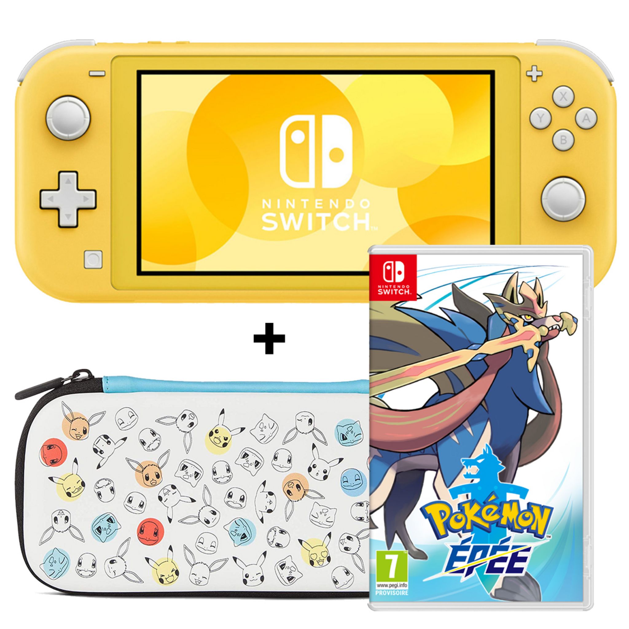 NINTENDO Console Nintendo Switch Lite Jaune + Pack de transport Pokémon ...