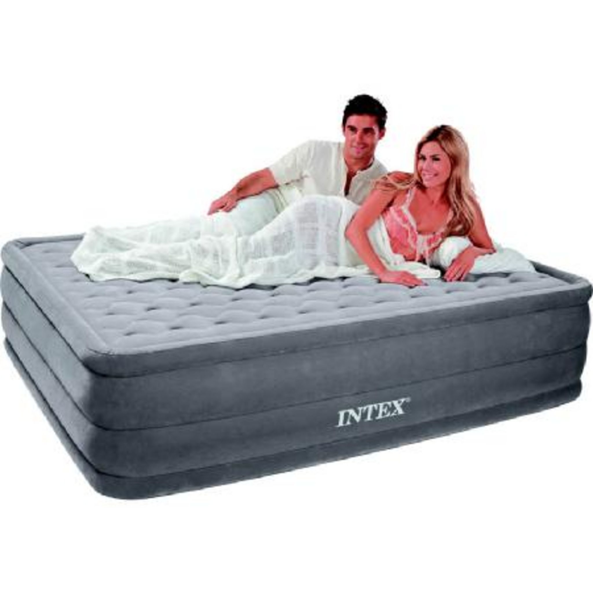 INTEX Lit gonflable 2 places Ultra Plush gonfleur intégré pas cher ...