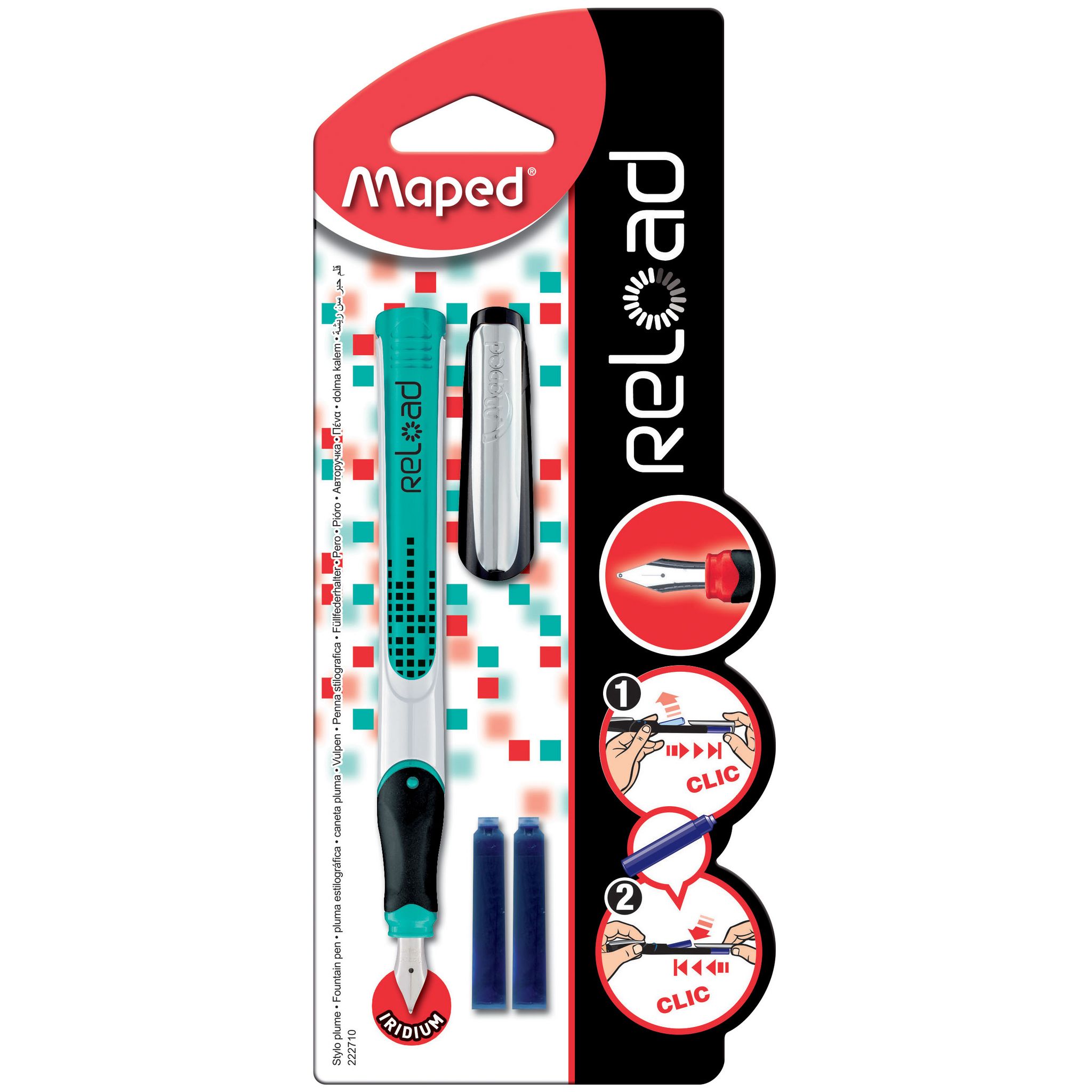 MAPED Stylo plume Reload Boy Teens - coloris blanc/vert pas cher ...