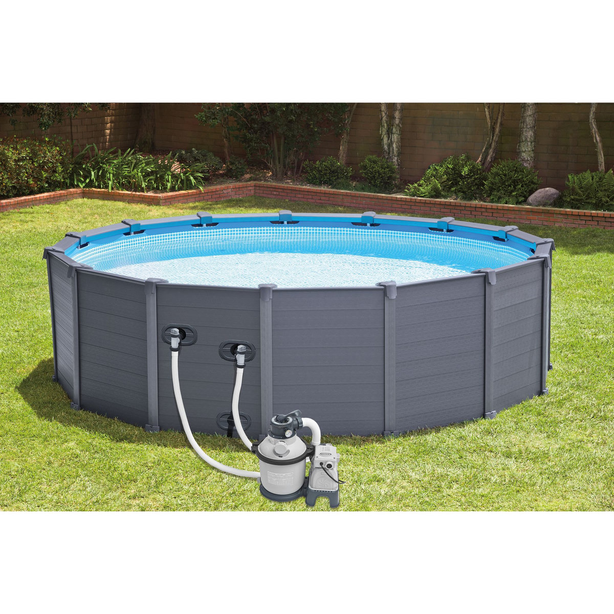 INTEX Piscine tubulaire Graphite pas cher - Auchan.fr