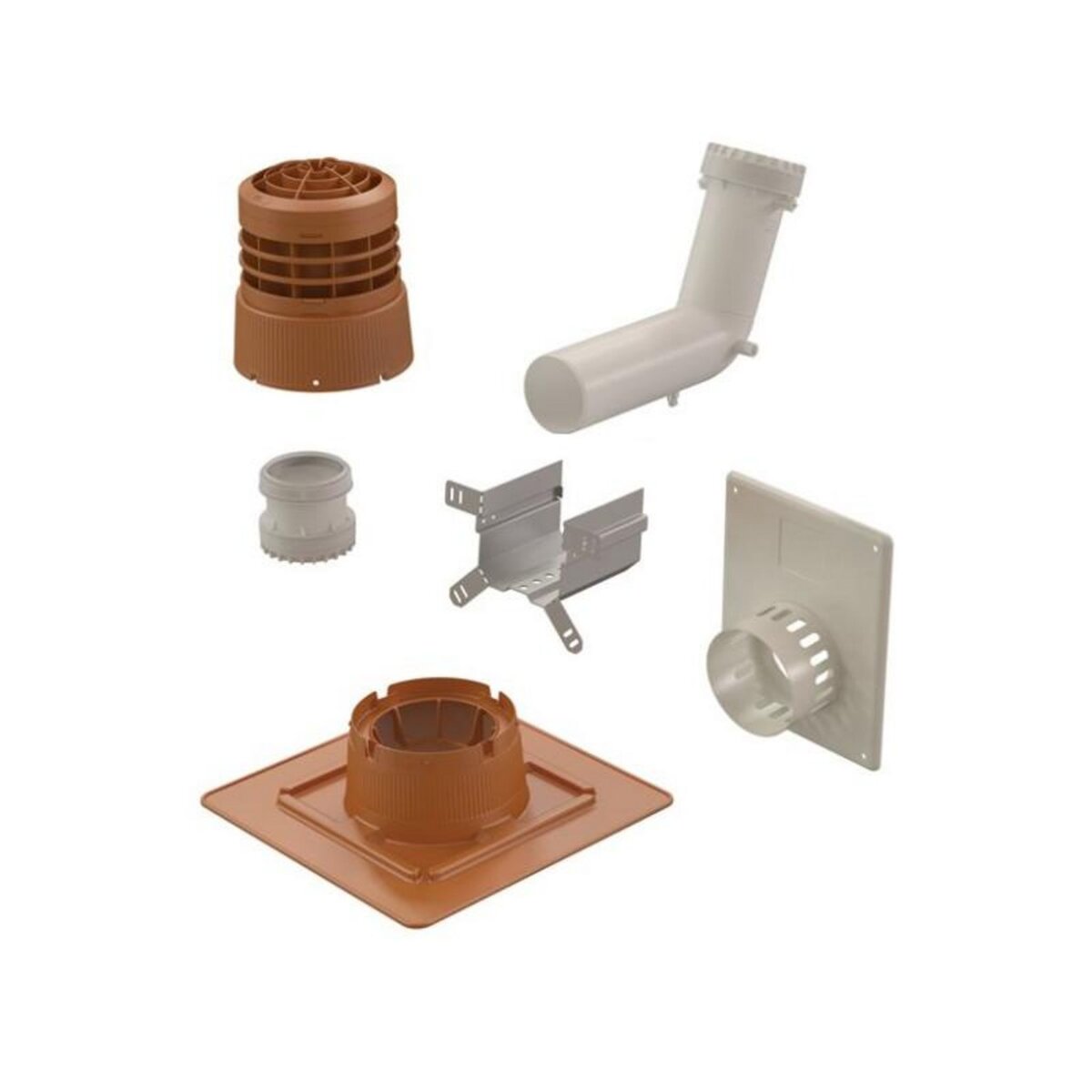 Ubbink Kit 2 en 1 CHEMILUX B22p B23p concentrique D80 ocre plafond et ...