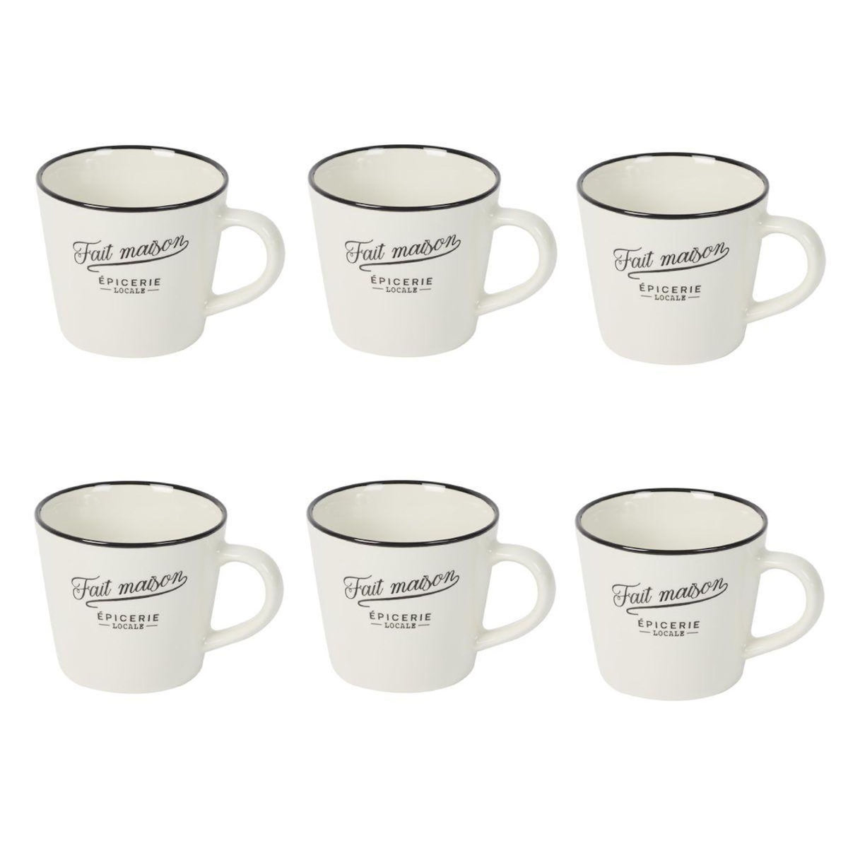Paris Prix Lot de 6 Mugs Bistrot Café 33cl Blanc pas cher - Auchan.fr