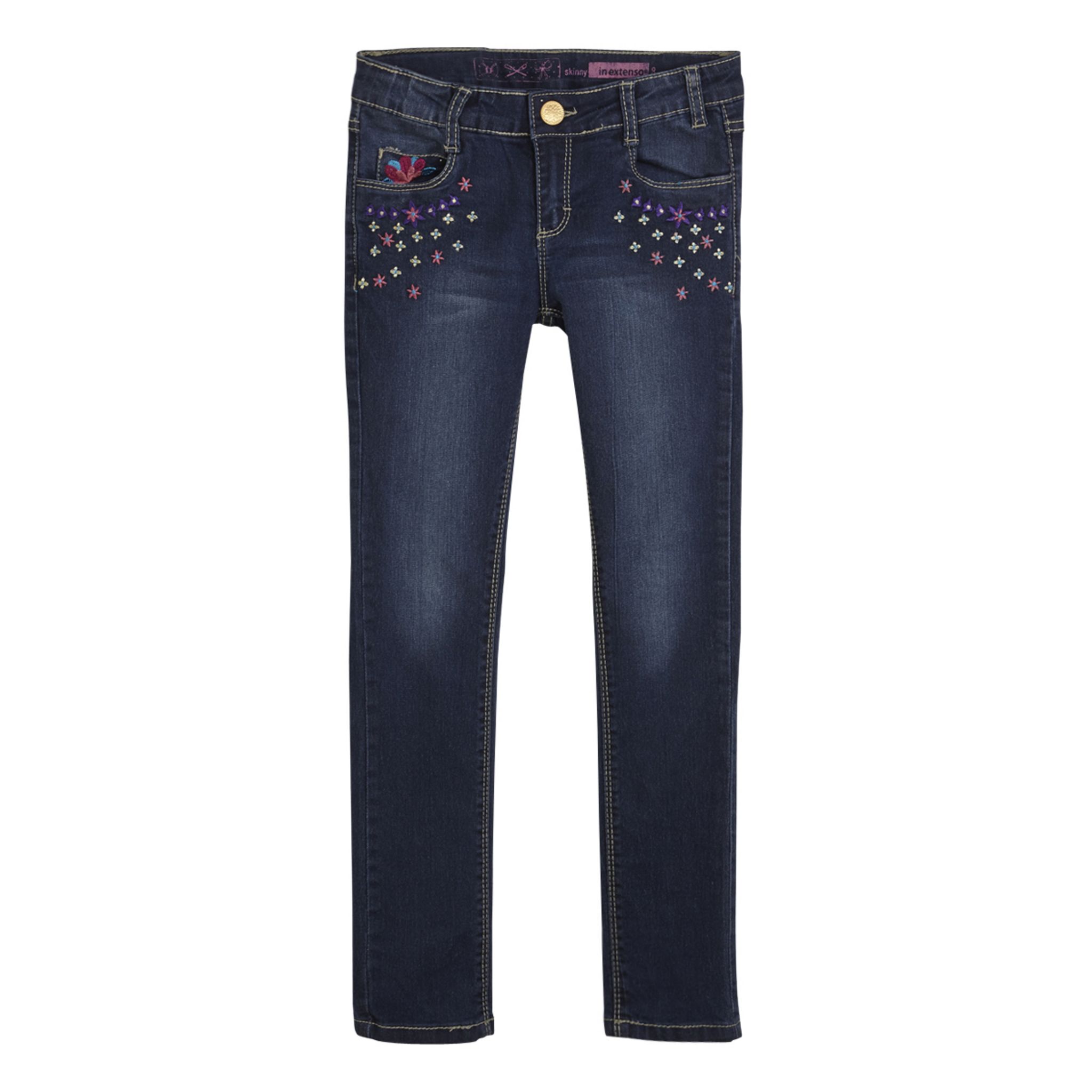 IN EXTENSO Jeans avec broderie fille pas cher - Auchan.fr