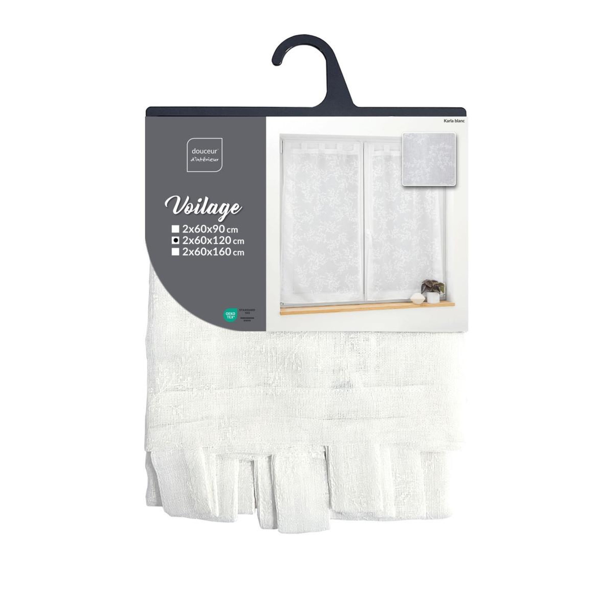 Douceur d'Intérieur Paire de Voilages Karla 60x120cm Blanc pas cher ...