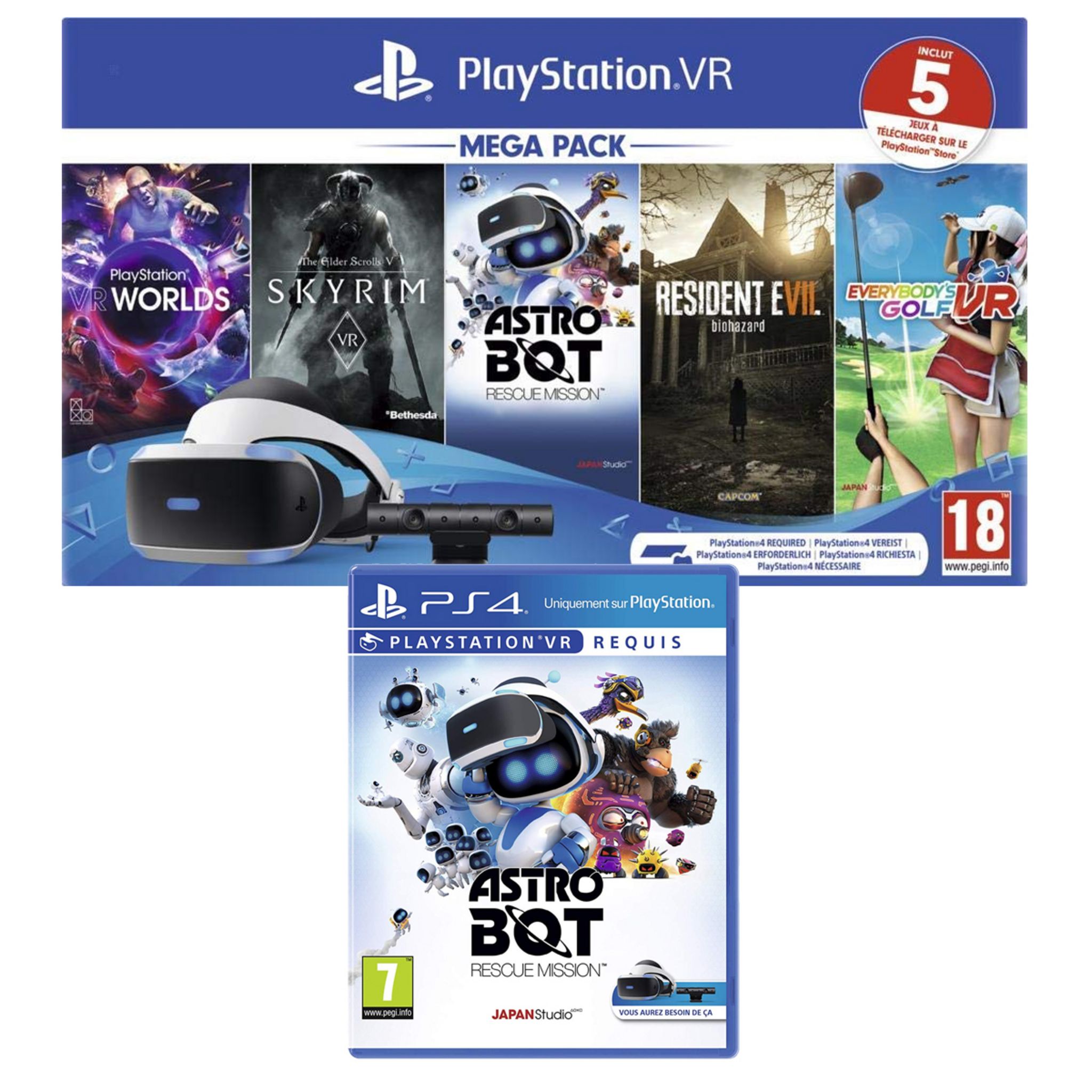 SONY Playstation VR Mega Pack MK4 + 5 jeux + Astro Bot Rescue Mission ...