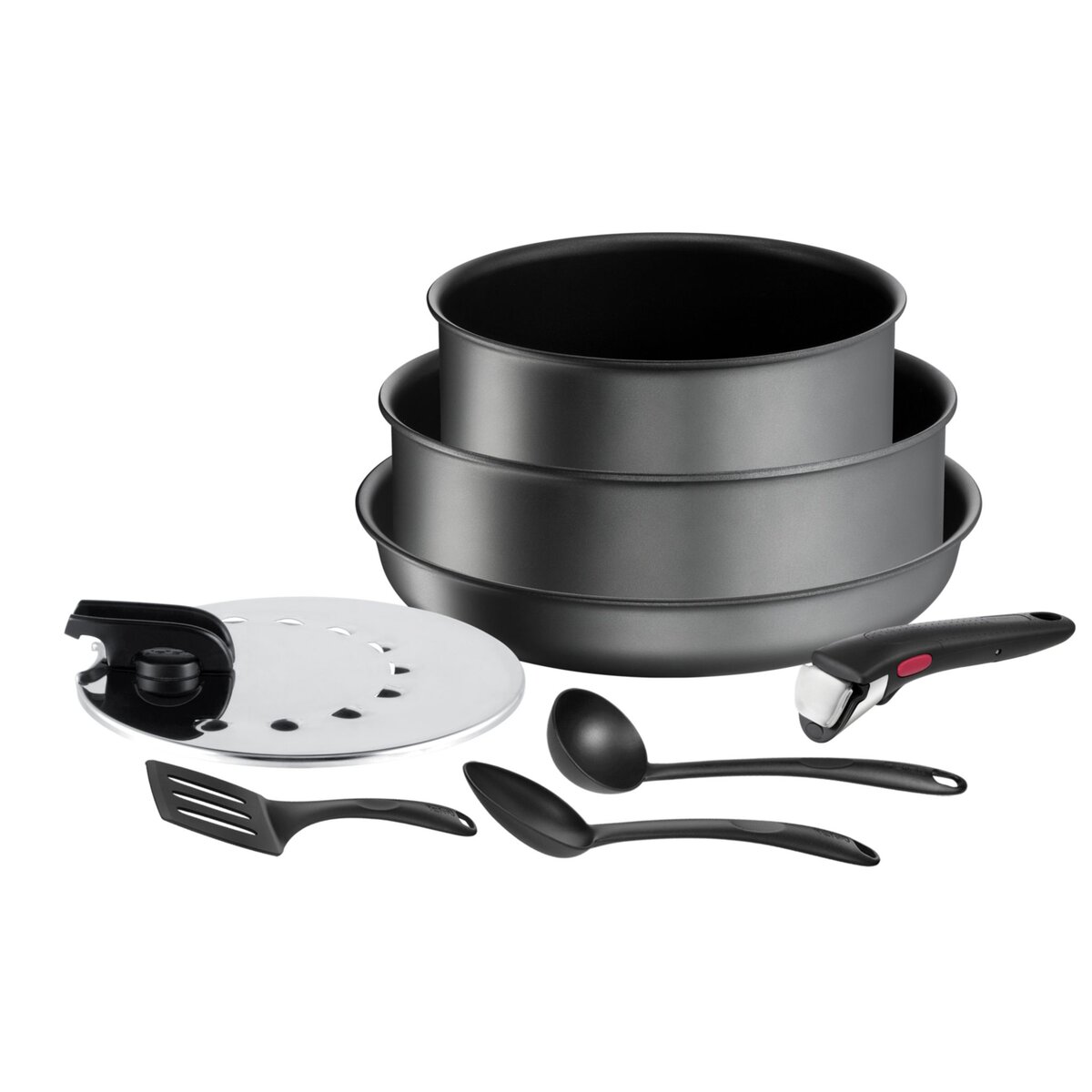 TEFAL Ingenio Daily Chef Gris foncé Set 8 pièces - Induction pas cher - Auchan.fr