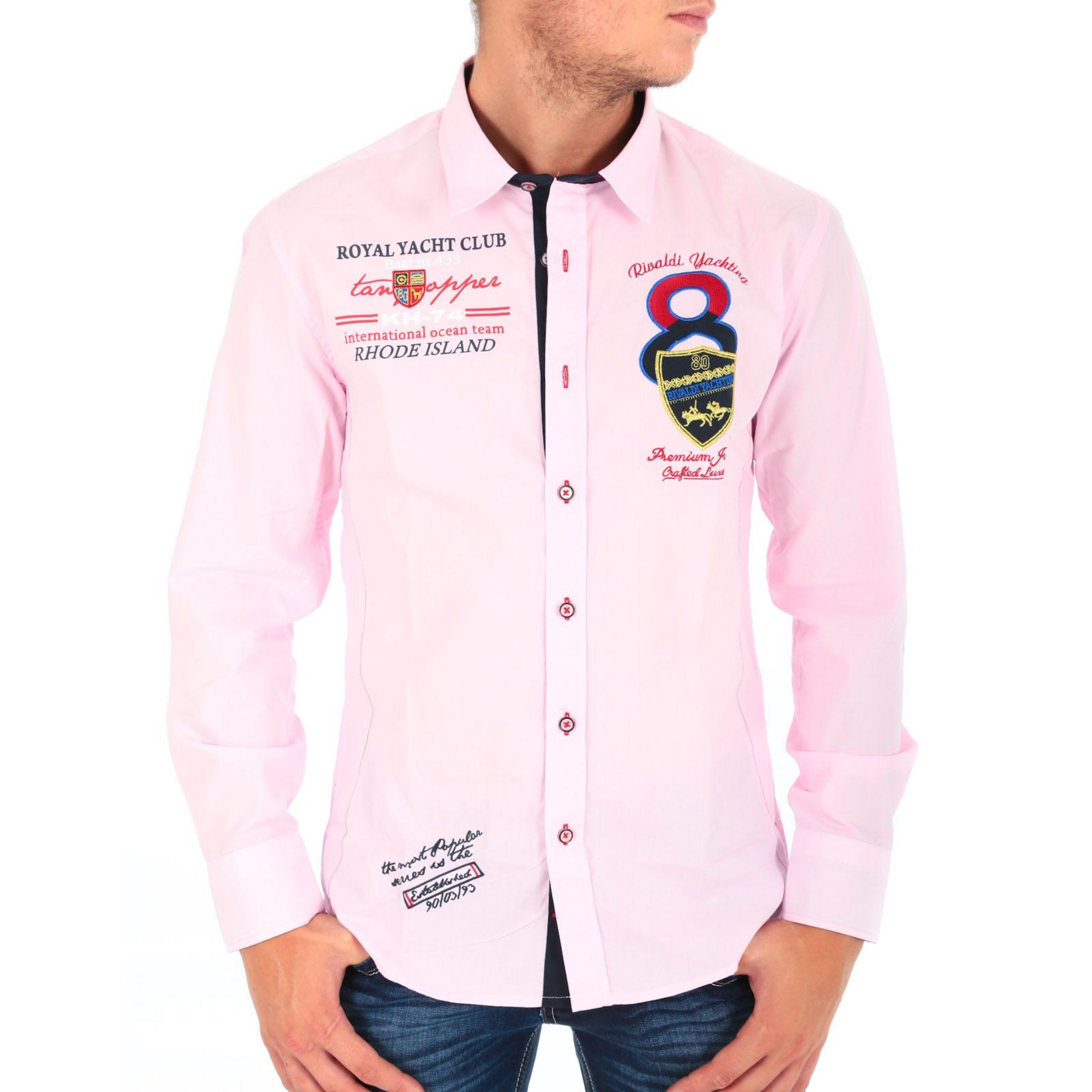 Chemise slim RIVALDI rose pas cher - Auchan.fr