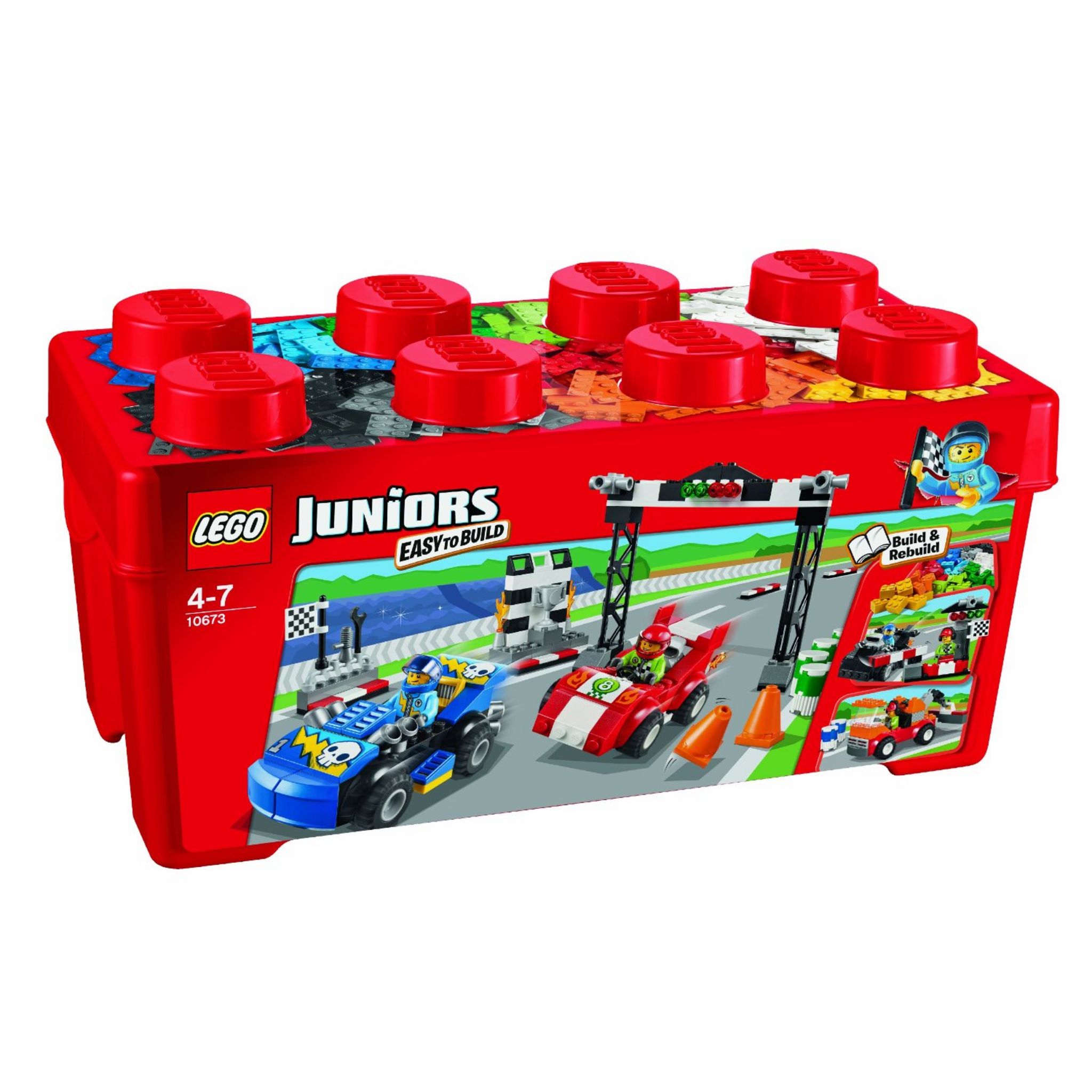 LEGO Juniors 10673 - Grande boîte du rallye automobile pas cher - Auchan.fr