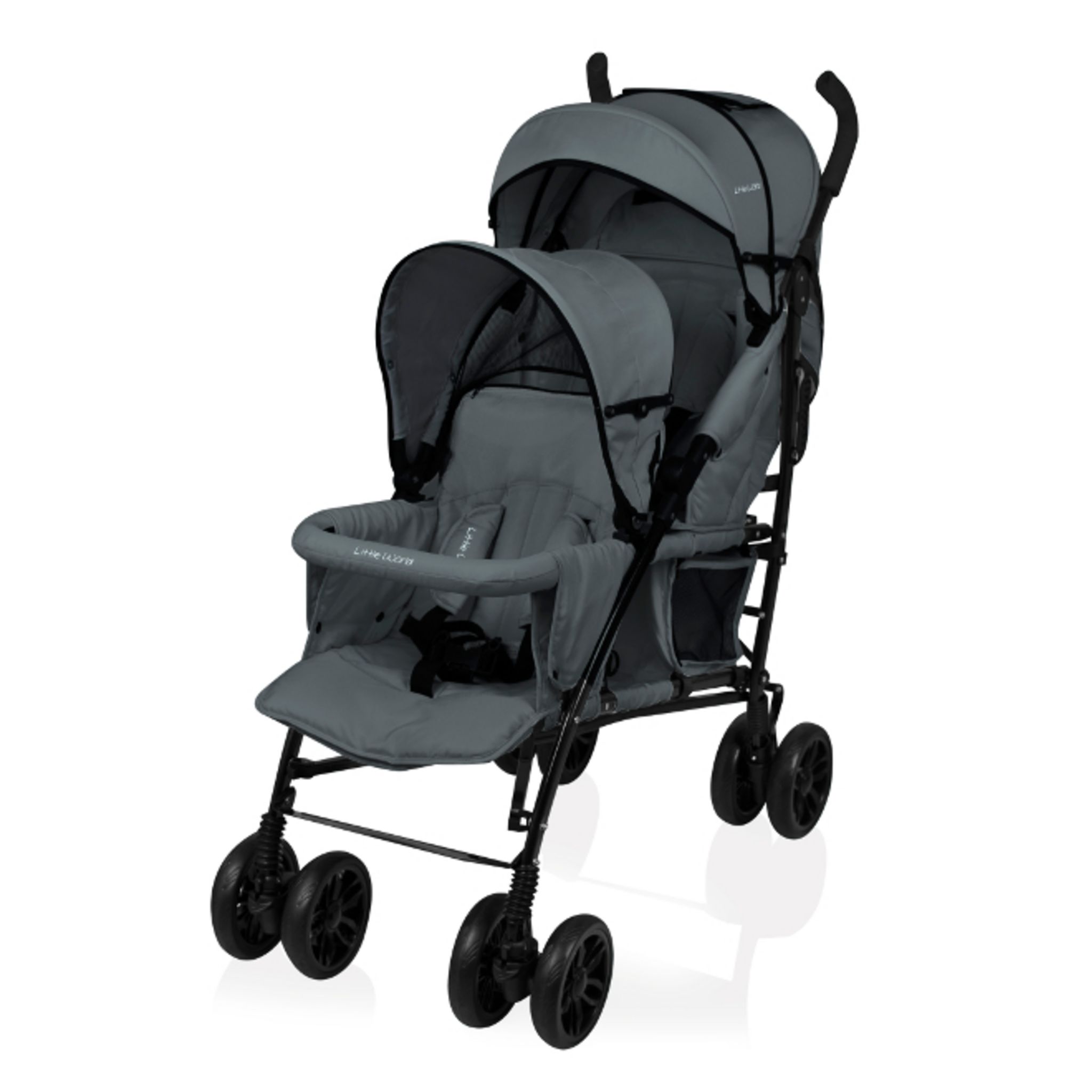 LITTLE WORLD Poussette double compacte Twing grise pas cher - Auchan.fr