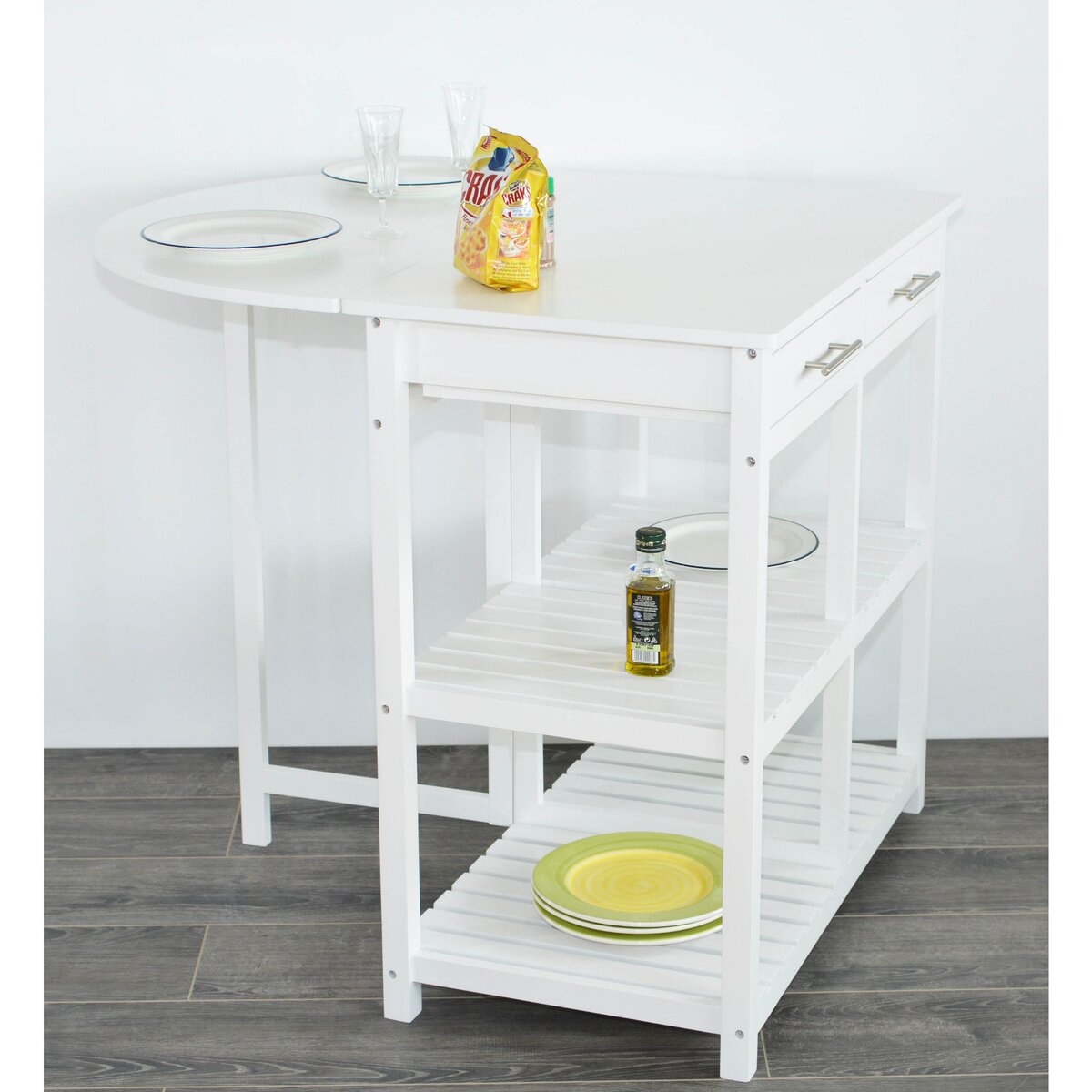 Desserte de cuisine KIT, plateau rabattable pas cher - Auchan.fr