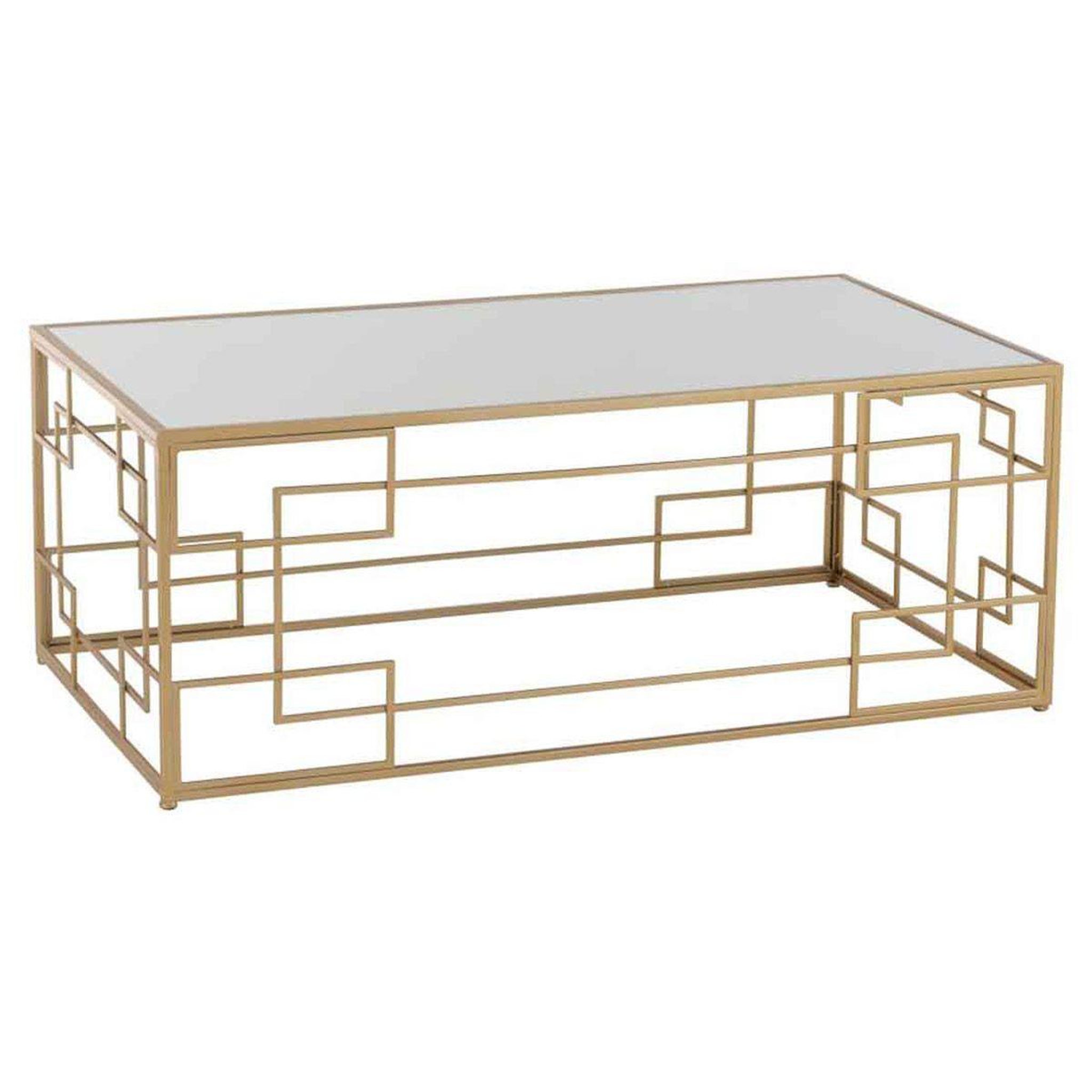J-LINE Table Basse Design Ridao 120cm Or pas cher - Auchan.fr