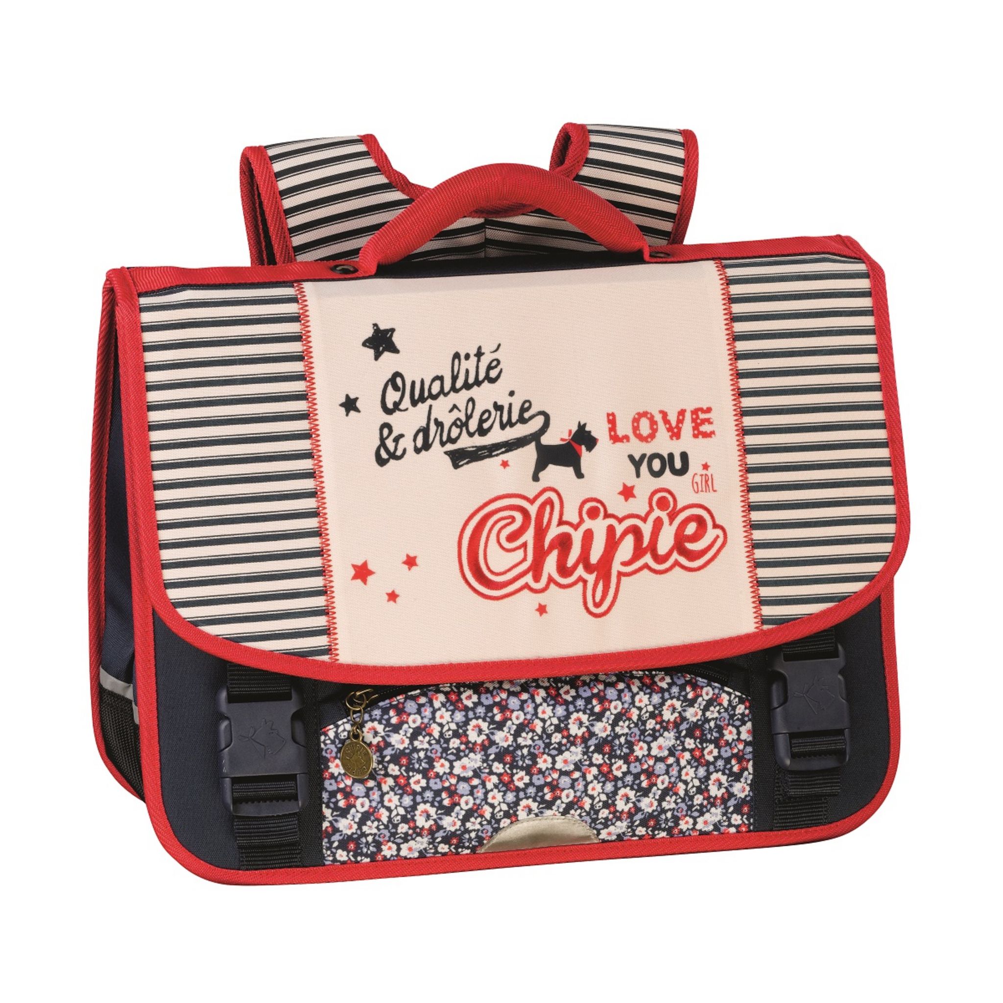 CHIPIE Cartable 38cm 2 compartiments 600D Chipie Marinier - Bleu pas ...