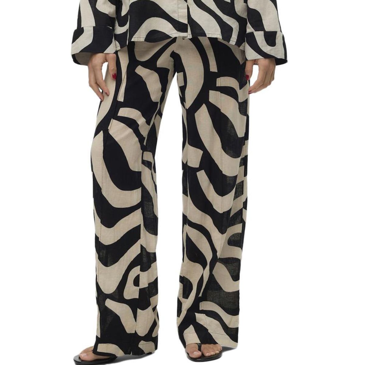Vero Moda Pantalon fluide /Beige Femme Vero Moda Gnete pas cher - Auchan.fr