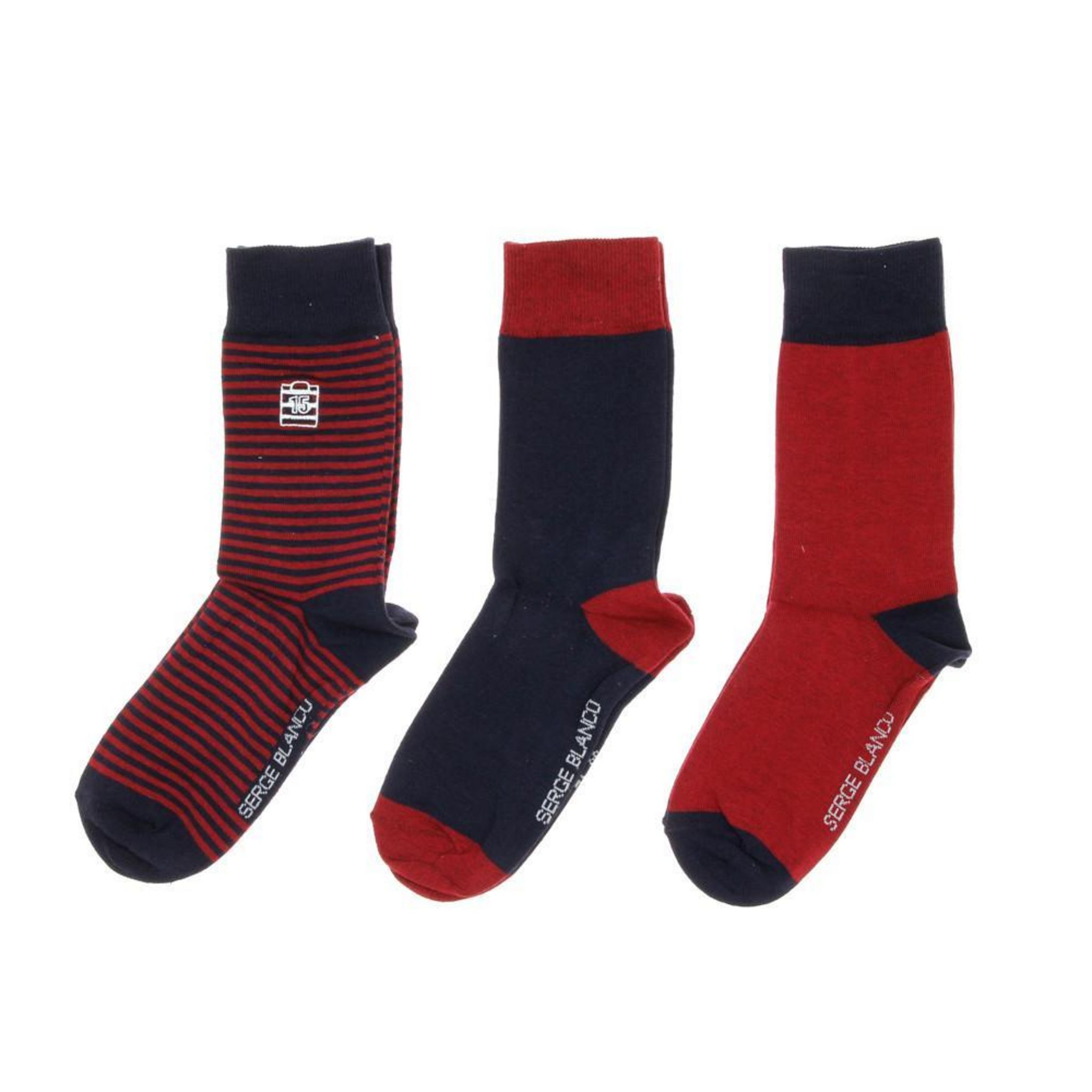 SERGE BLANCO x3 paires de chaussettes /Rouge Homme Serge Blanco 0BS pas ...