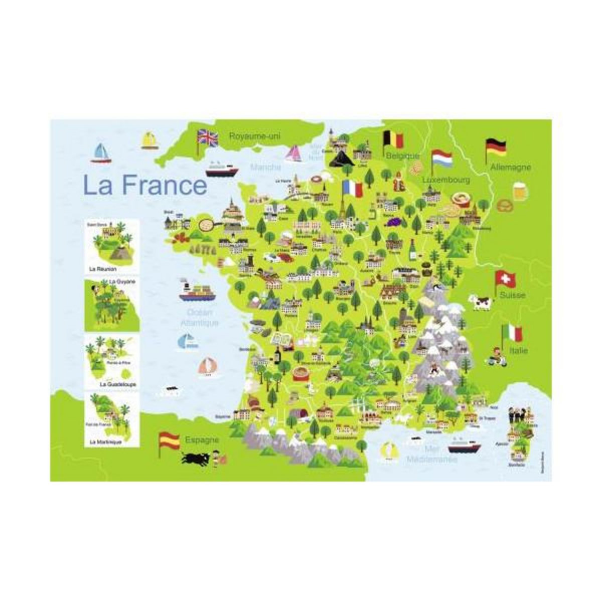 Nathan Puzzle 100 pièces Nathan Carte de France pas cher - Auchan.fr