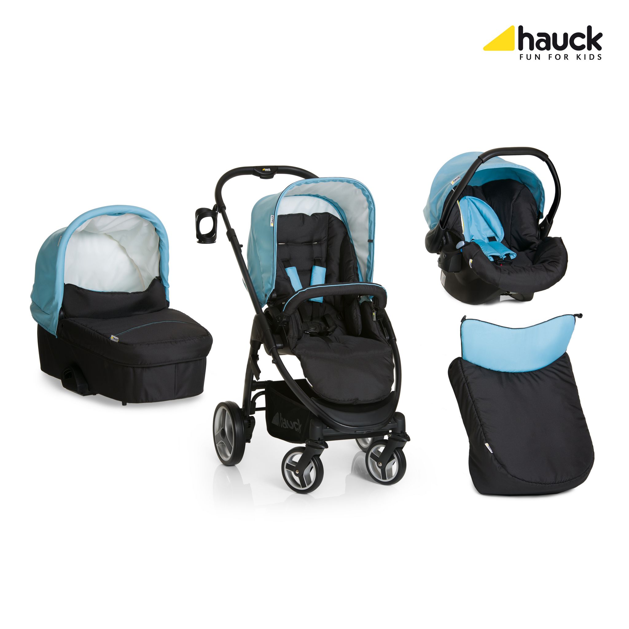 HAUCK Poussette combiné trio Lacrosse - Bleu clair pas cher - Auchan.fr