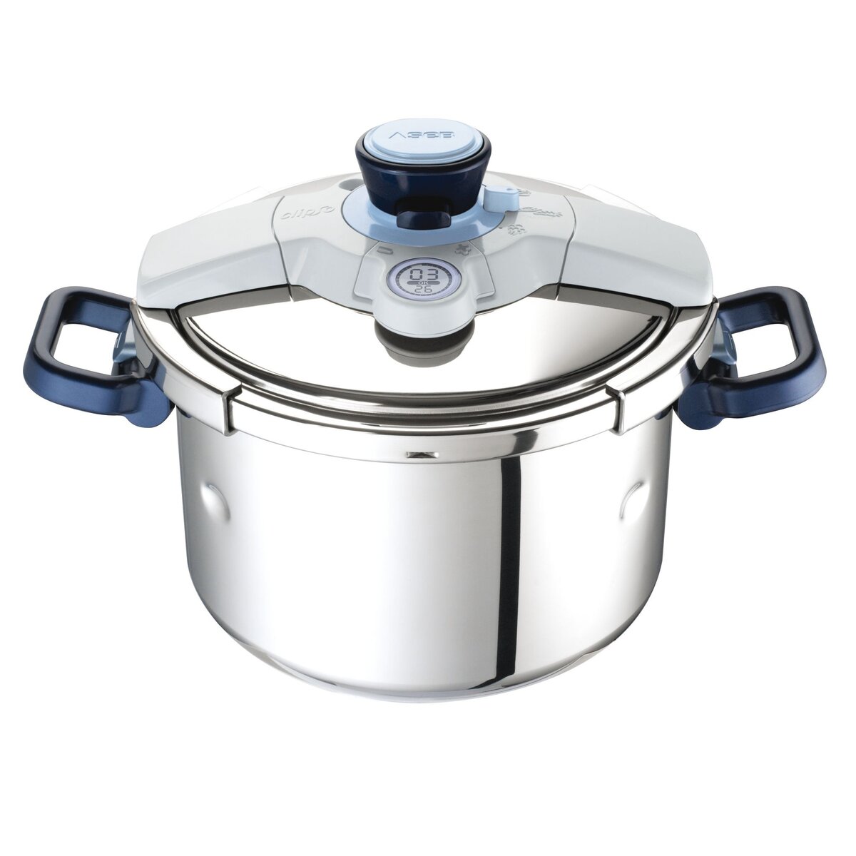SEB Autocuiseur CLIPSO CONTROL 6 L - inox et bleu pas cher - Auchan.fr