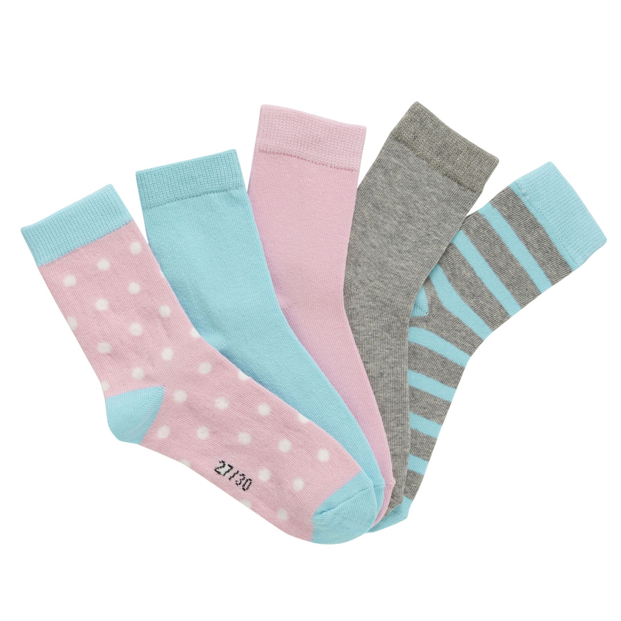 IN EXTENSO Lot de 5 paires de chaussettes fantaisies fille pas cher ...