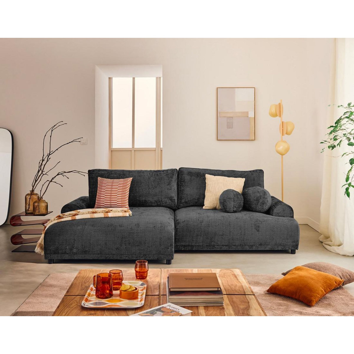 LISA DESIGN Nelly - canapé d'angle gauche 4 places convertible avec ...