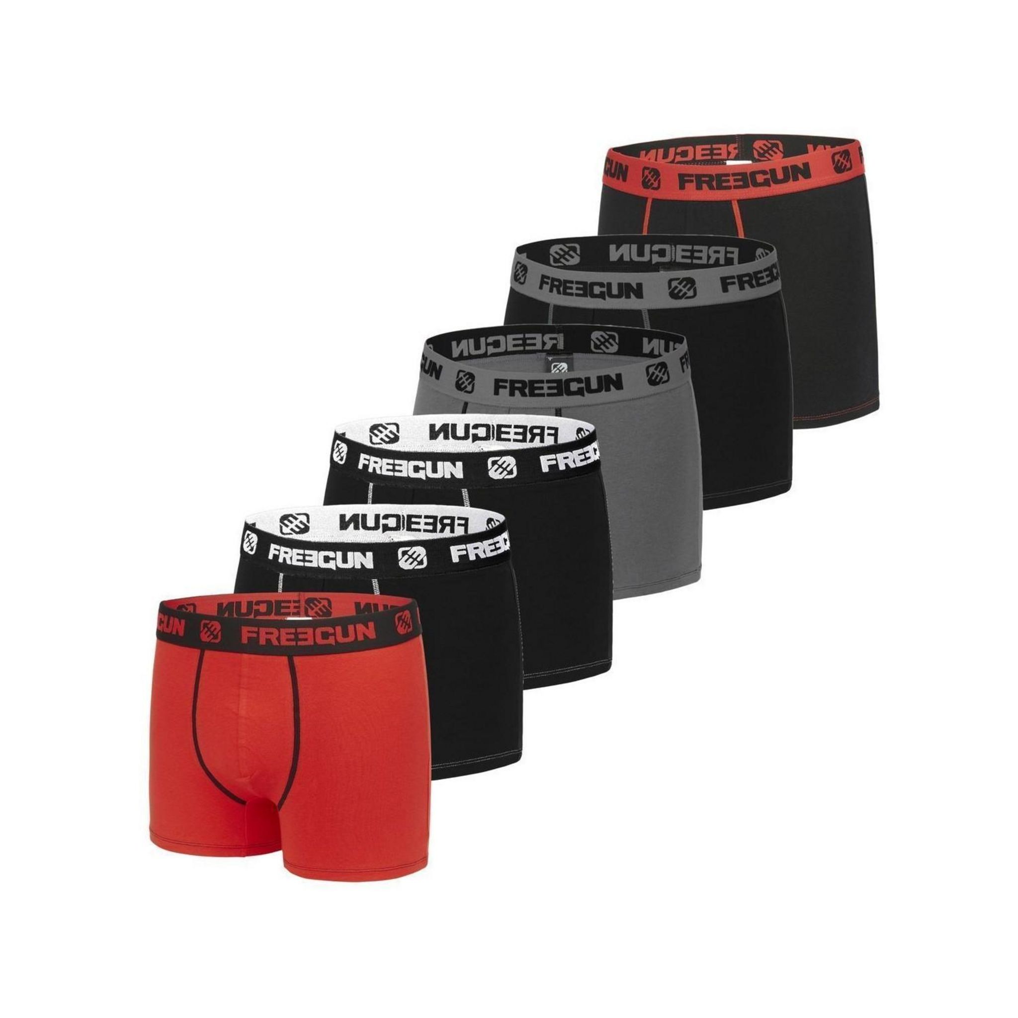 FREEGUN Lot de 6 Boxers coton homme Uni pas cher - Auchan.fr