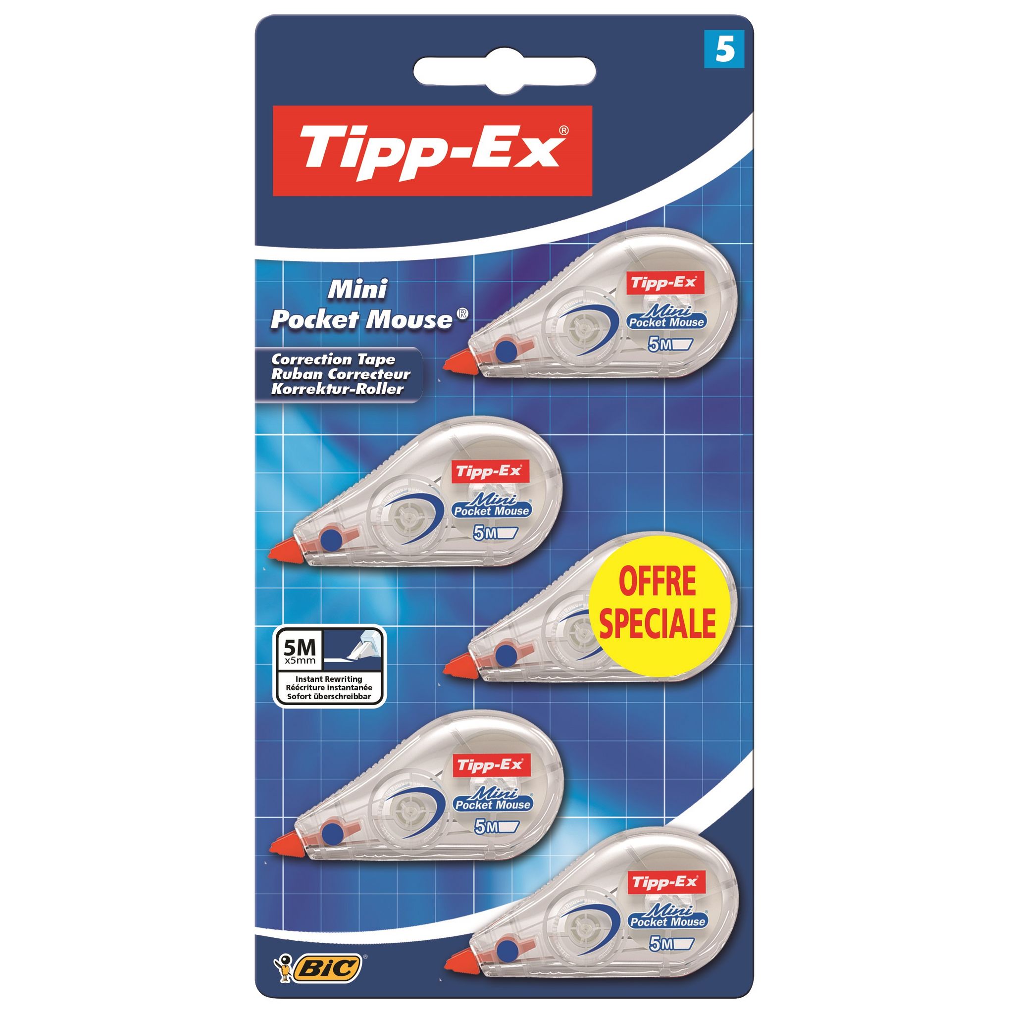 BIC Lot de 5 mini souris de correction pas cher - Auchan.fr