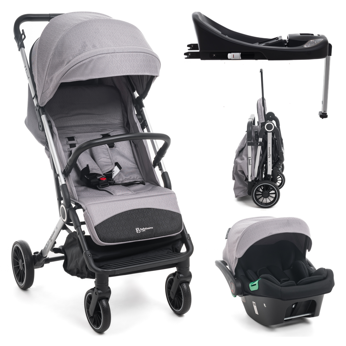 BEBELISSIMO Poussette combinée duo 2 en 1 - siège auto 0+ Lioni – dès ...