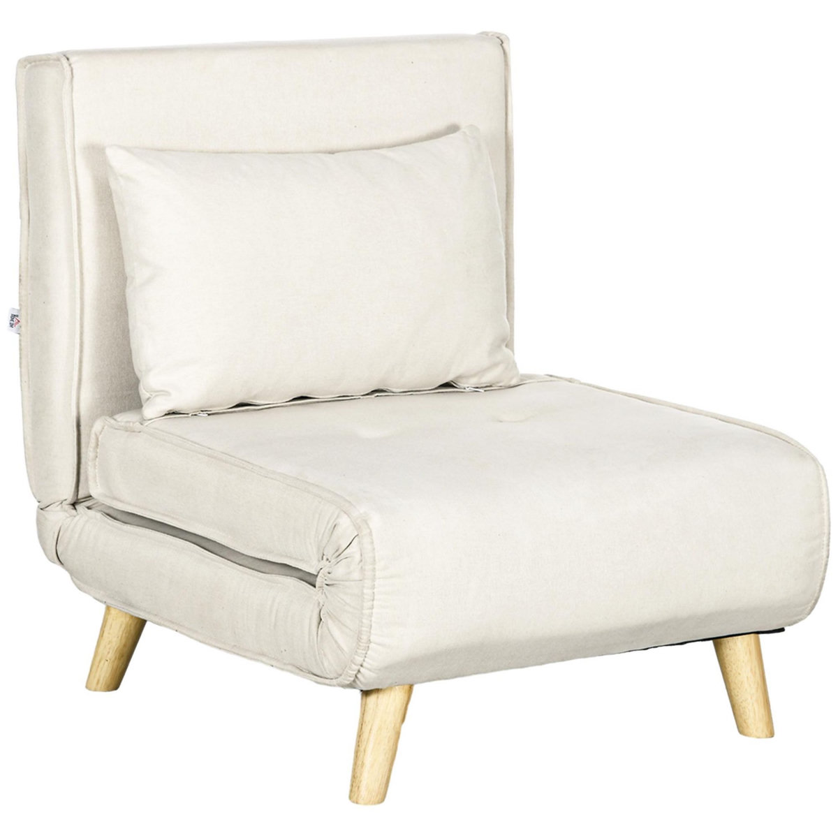 HOMCOM Fauteuil chauffeuse canapé-lit convertible 1 place - coussin ...