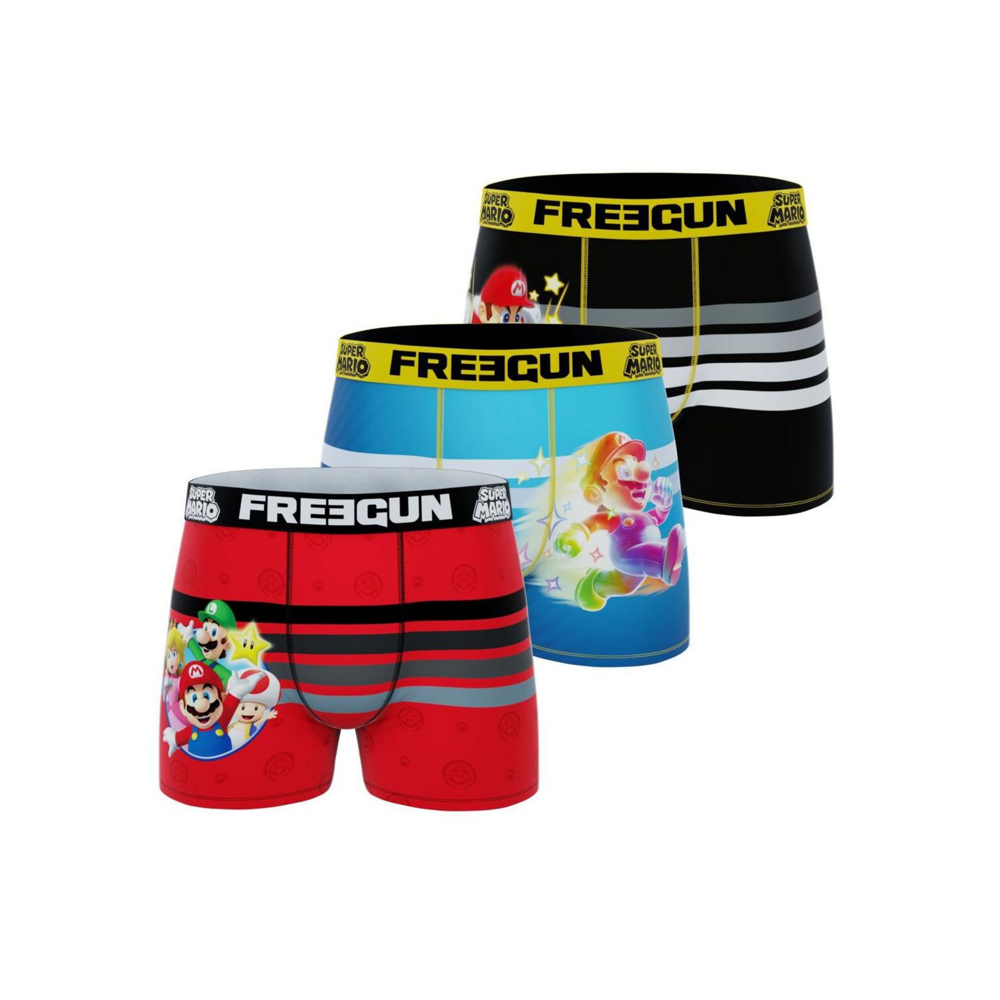 FREEGUN Lot de 3 boxers homme Super Mario Bros pas cher - Auchan.fr