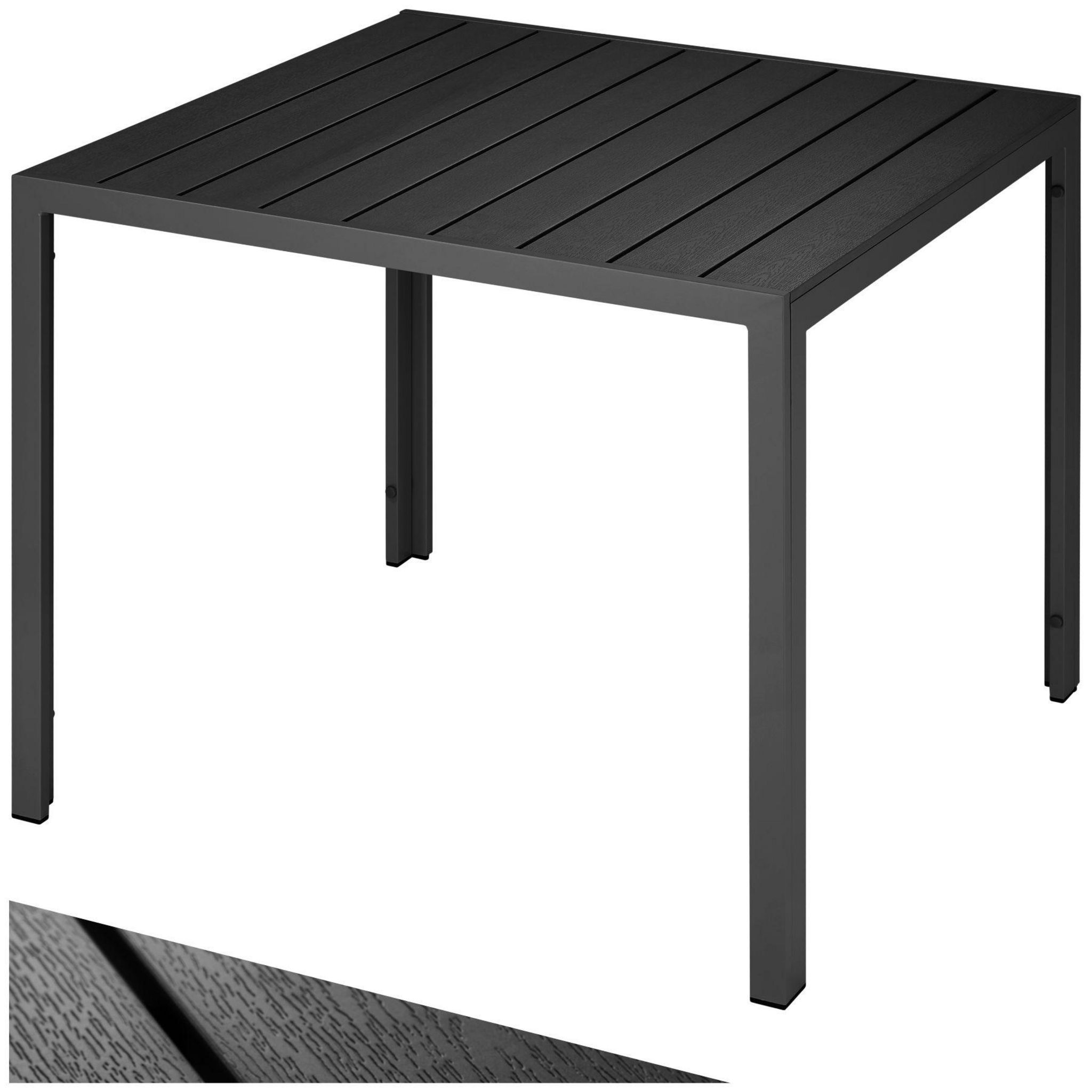 tectake Table de jardin en aluminium et plastique noir pas cher - Auchan.fr