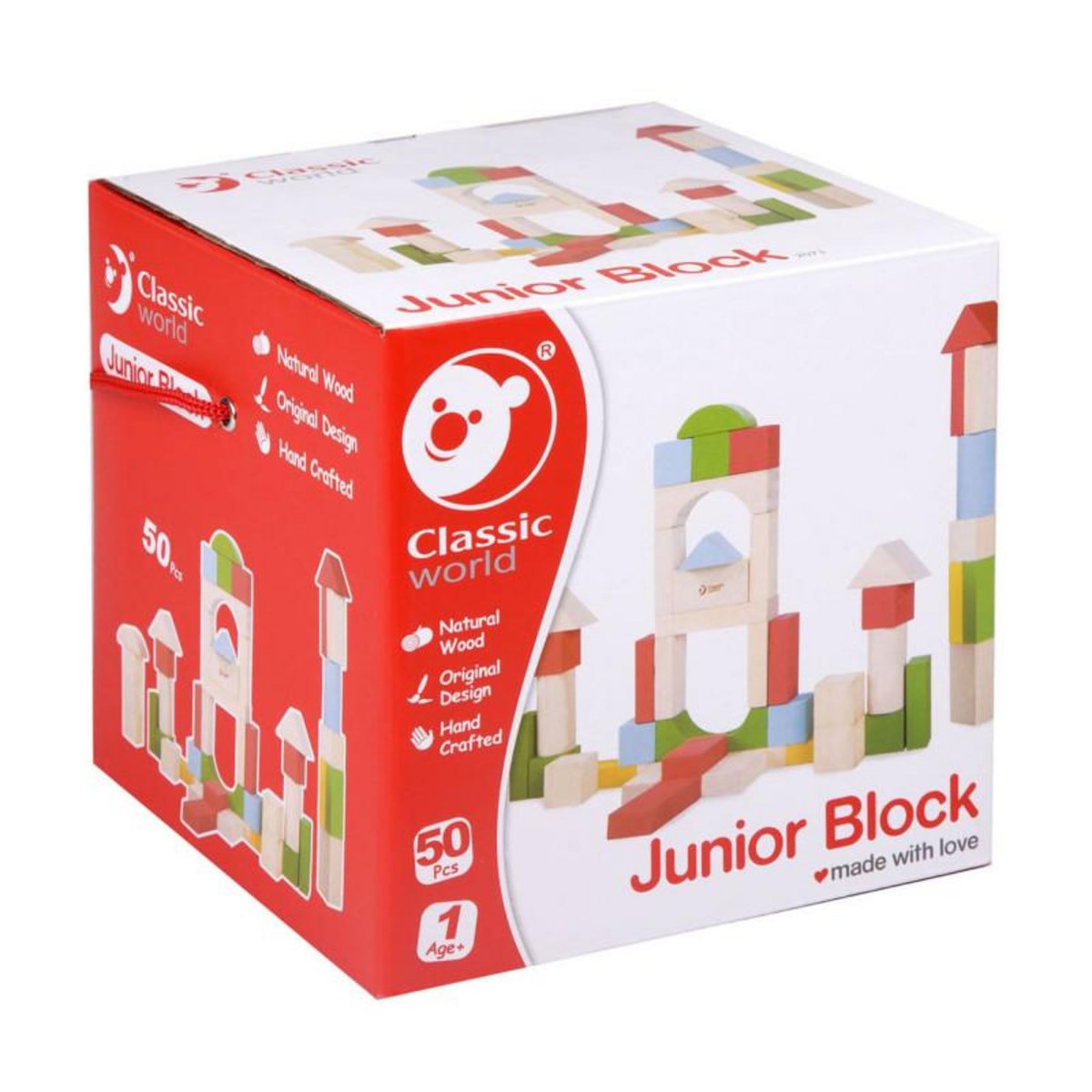 CLASSIC WORLD Classic World Wooden Blocks Junior, 50dlg. pas cher ...