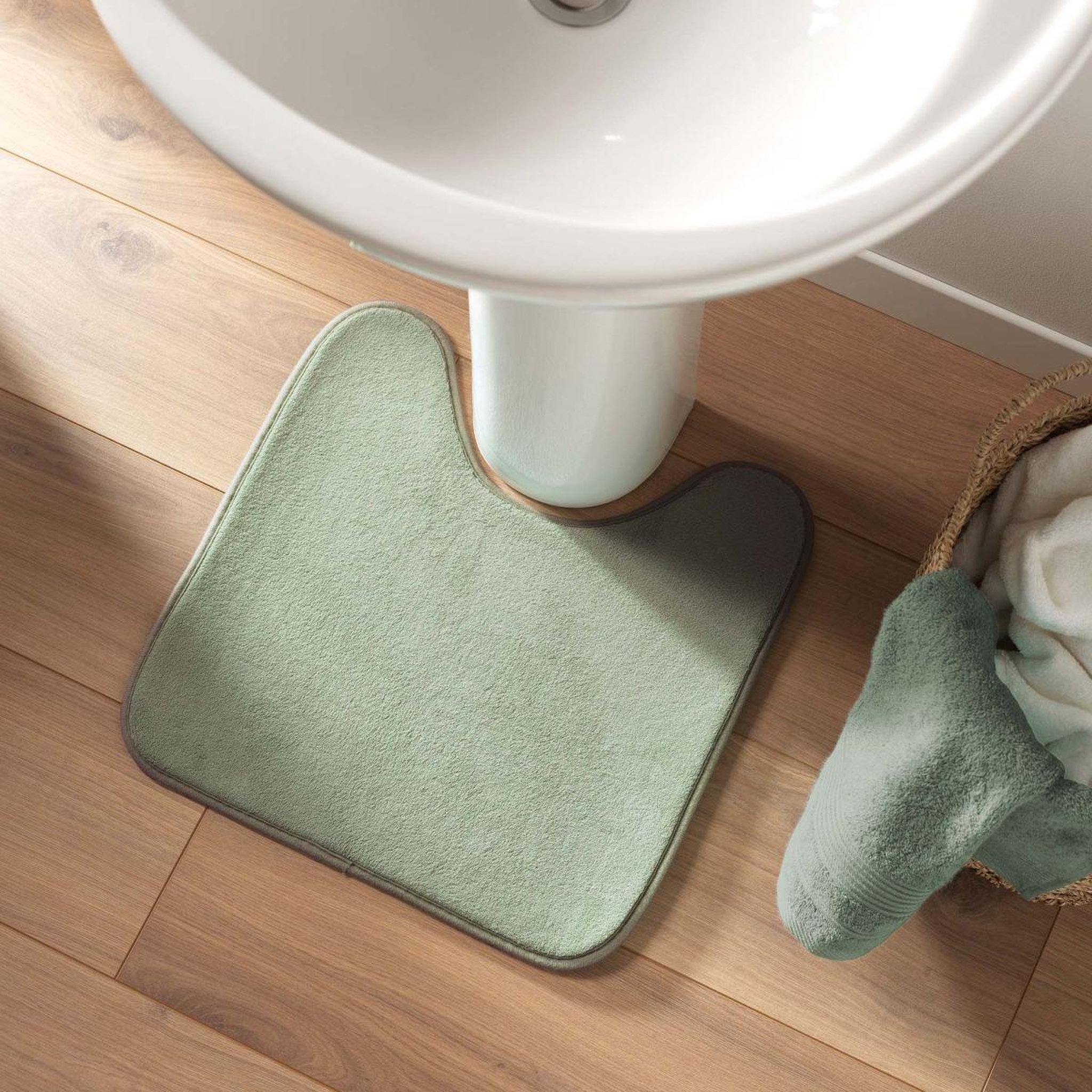 Douceur d'Intérieur Tapis Contour WC Vitamine 45x45cm Sauge pas cher ...